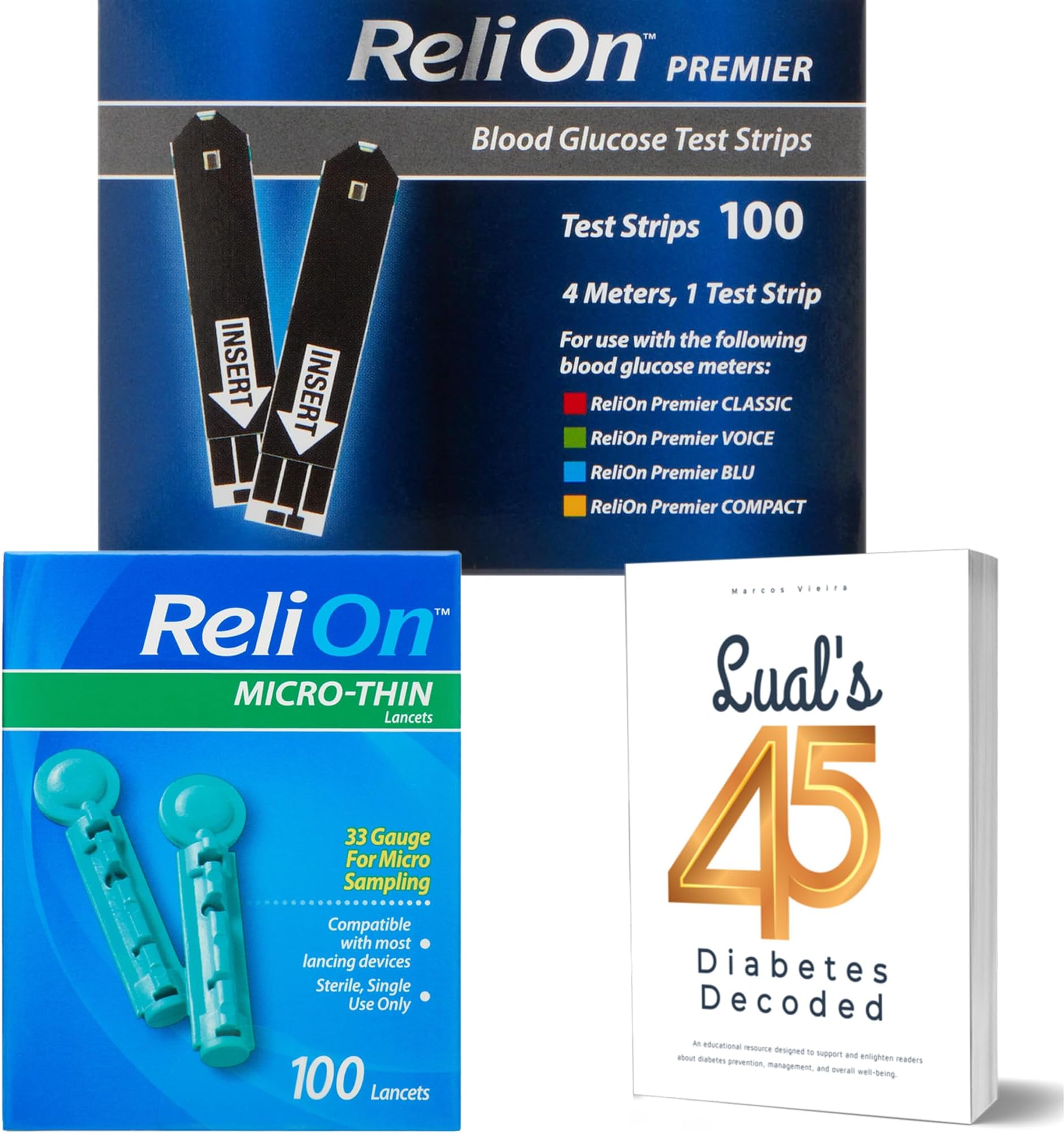 Amazon.com: ReliOn Premier Blood Glucose Test Strips - Monitor Your ...