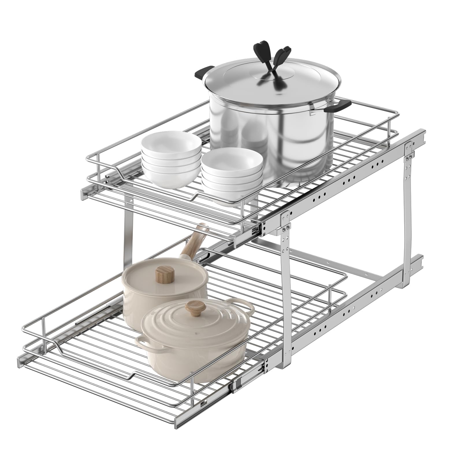 Amazon.com: homdiy 2 Tier Pull Out Cabinet Organizer, 14" W x 21" D ...