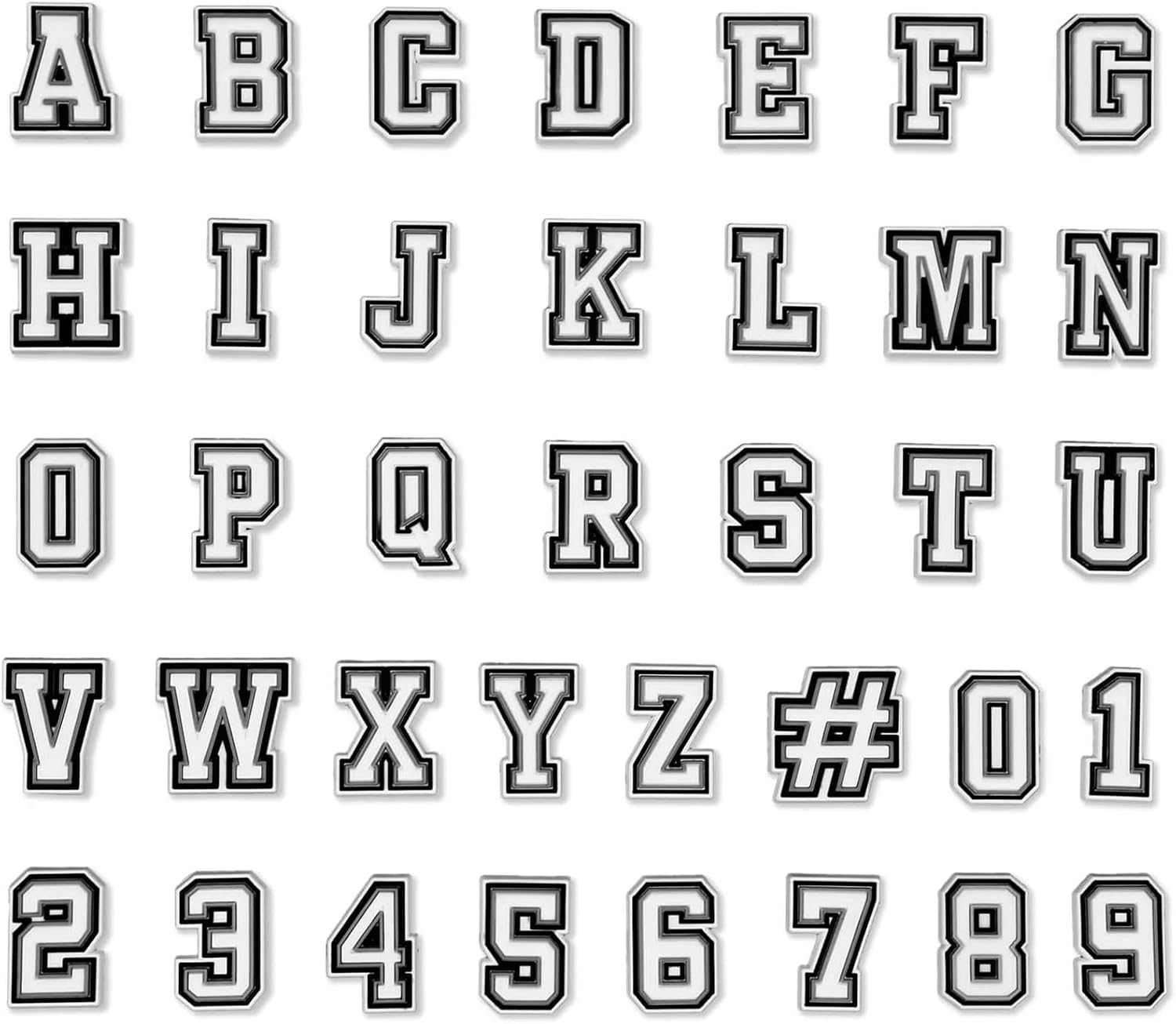 ZmdecQna Shoe Charms, 37 PCS PVC A-Z and 0-9# Number Letter Shoe Charm ...