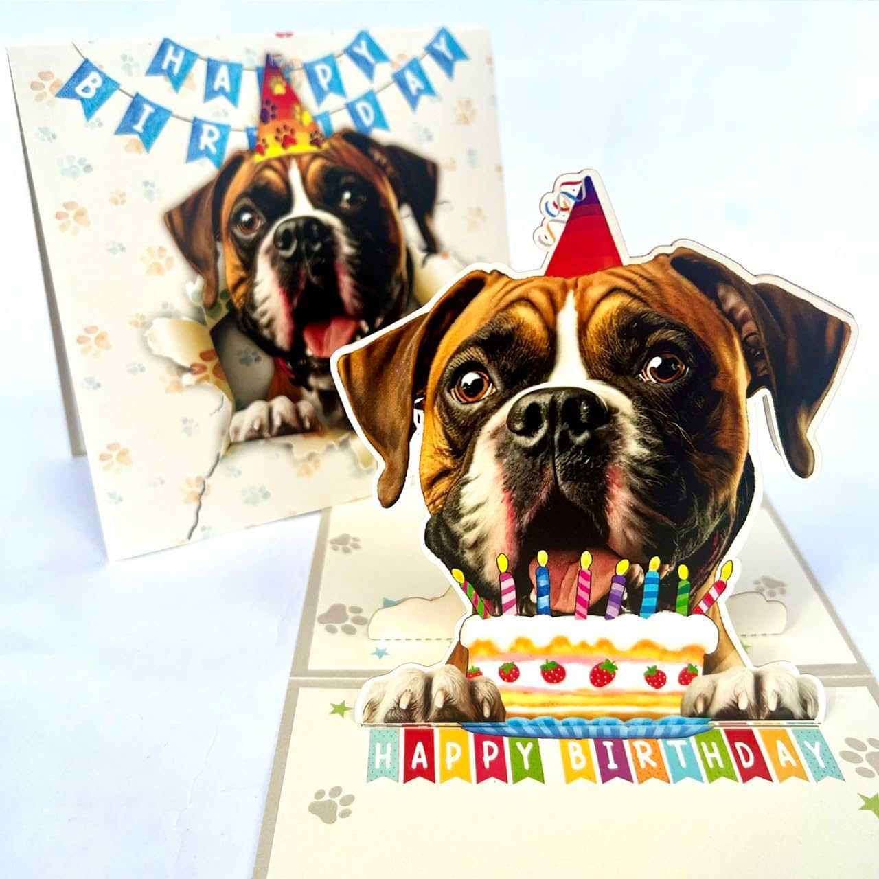 Amazon.com : momapopup 3D Pop-Up Boxer Dog Birthday Card - Cute Dog ...