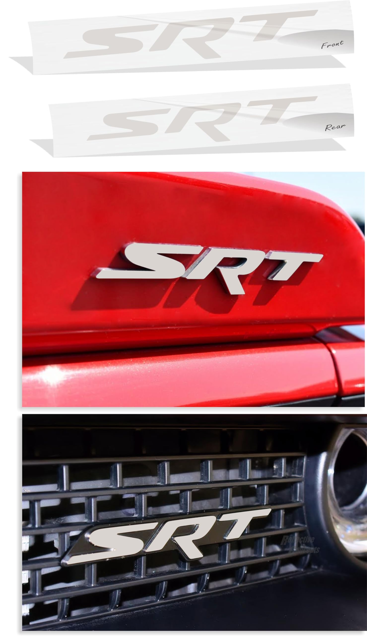 Amazon.com: SRT Badge Overlay Decal Stickers - Grille and Trunk - 2015 ...