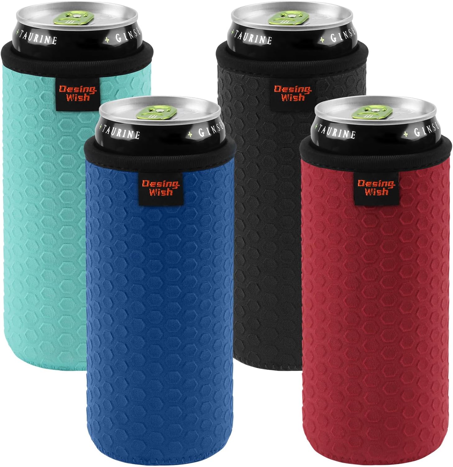 Amazon.com: Slim Can Cooler Sleeves (5-Pack) Insulated Neoprene, White ...