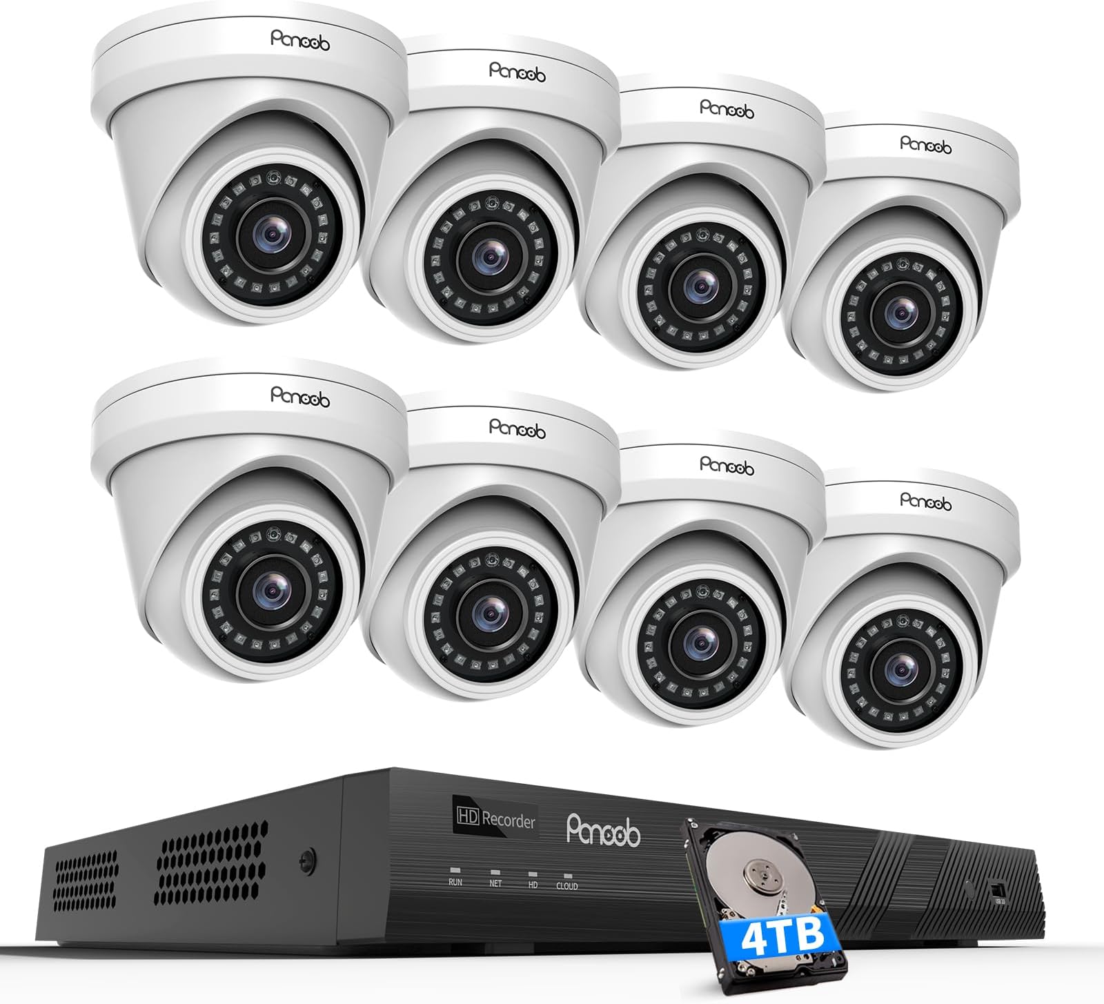 Amazon.com : PANOOB 8 Camera Security System, 4K 16 Channel NVR 4TB HDD,(8) Outdoor 6MP ...