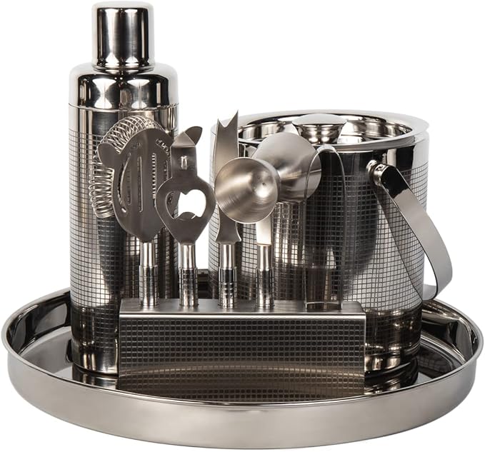 Amazon.com: Bar Set Etched Stainless Steel 9 pc Set: Home & Kitchen