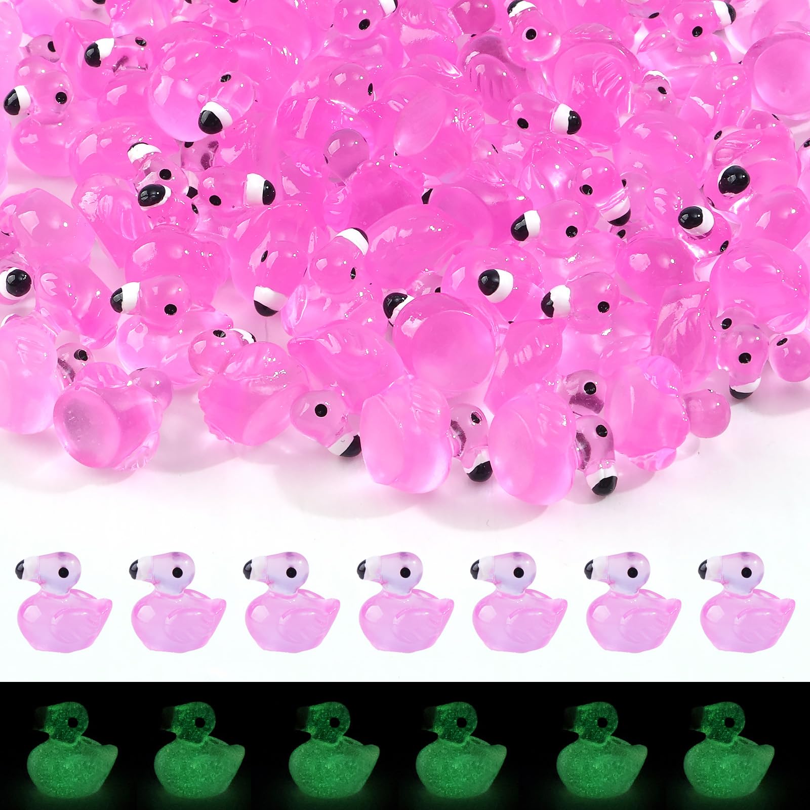 Amazon.com: jrootouh 110 Pcs Luminous Mini Resin Flamingos Tiny ...