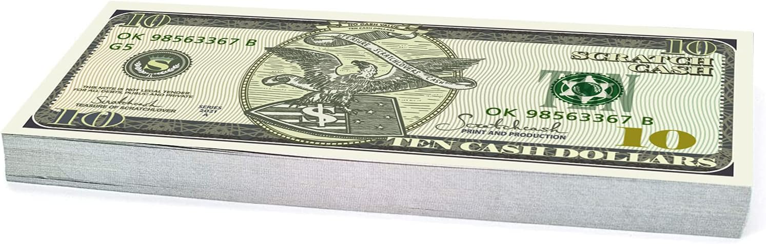 Scratch 100 x $ 10 Dollars to Play (Real Size) – TopToy