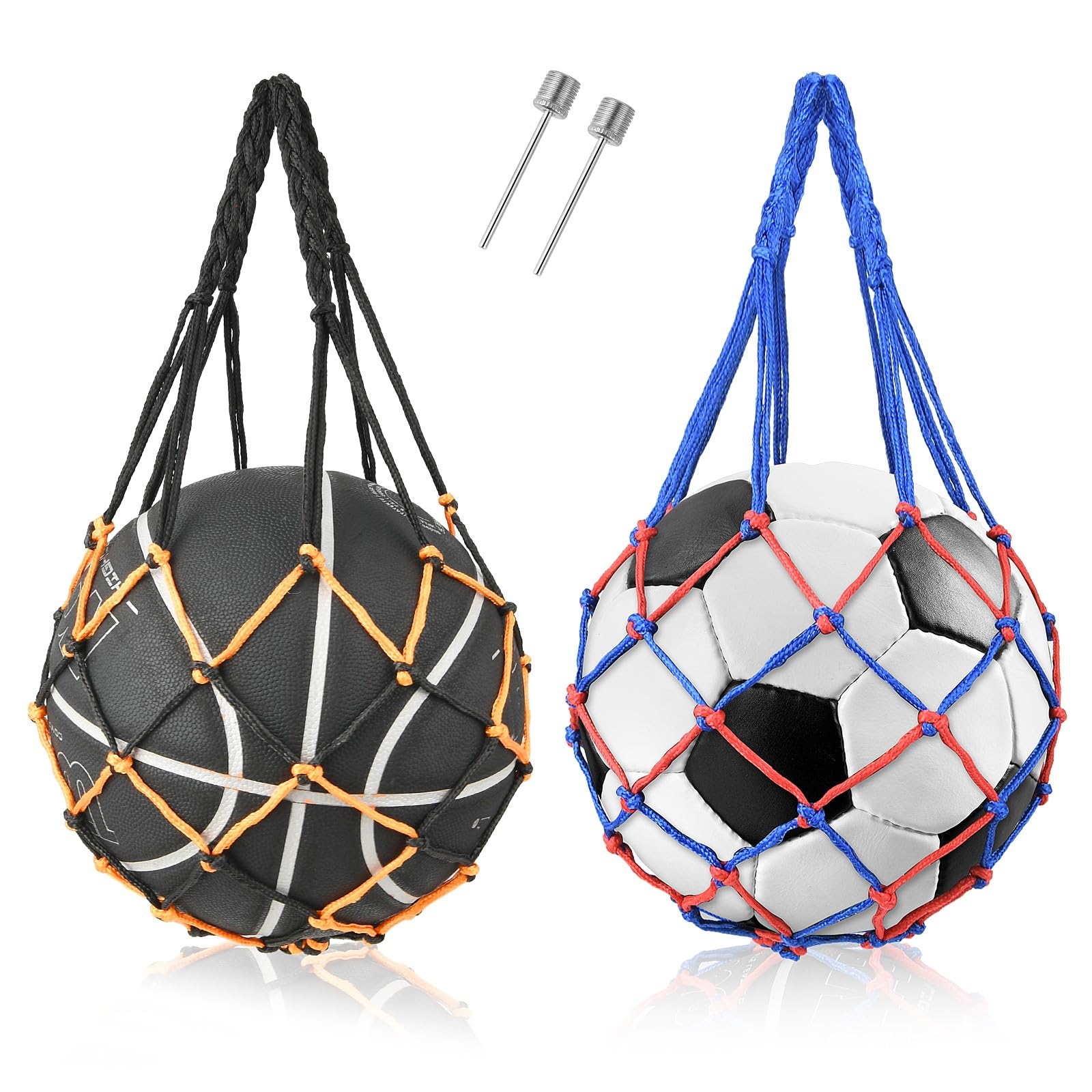 1 x Brand New Jeffdad Ball Mesh Bag, 2pcs Portable Bold Basketball Vol ...
