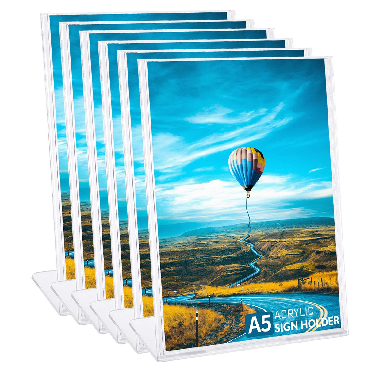 Buy A5 Acrylic Stand Sign Holder (6 Pack), A5 Plastic Display Sign ...