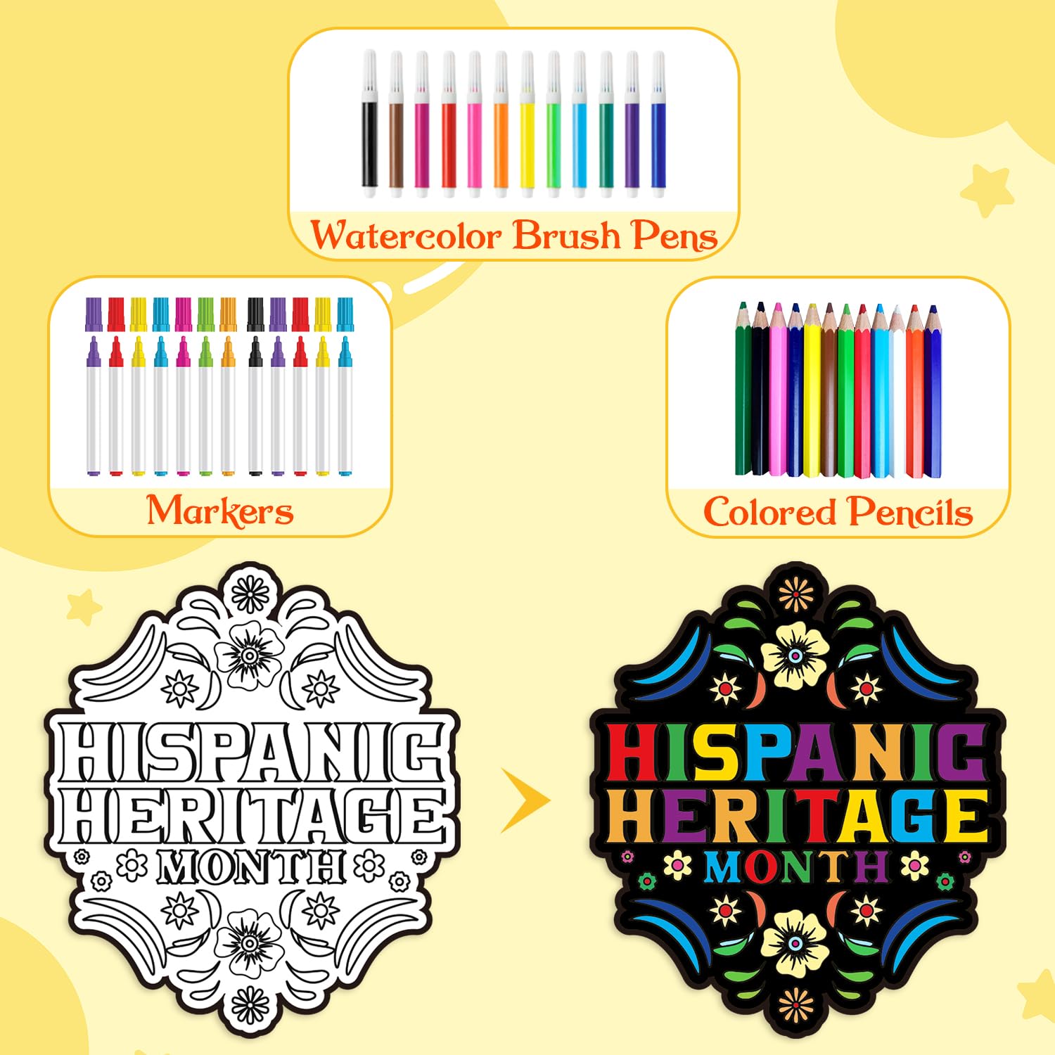 Snapklik.com : 24Pcs Hispanic Heritage Month Crafts For Kids - Color ...