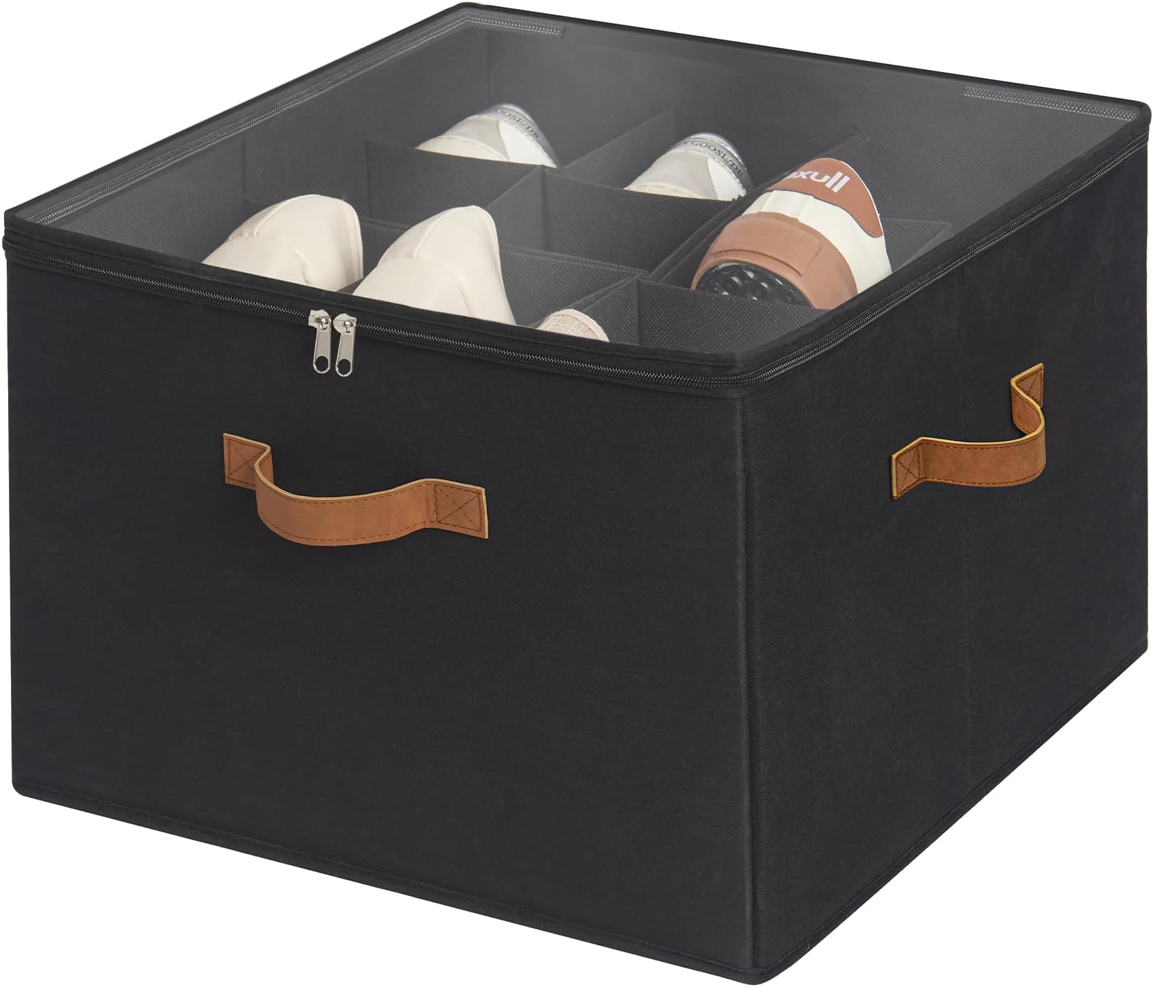 Amazon.com: NiHome Shoe Box for Closet, Fits 16 Pairs, Fabric Shoe Bin ...