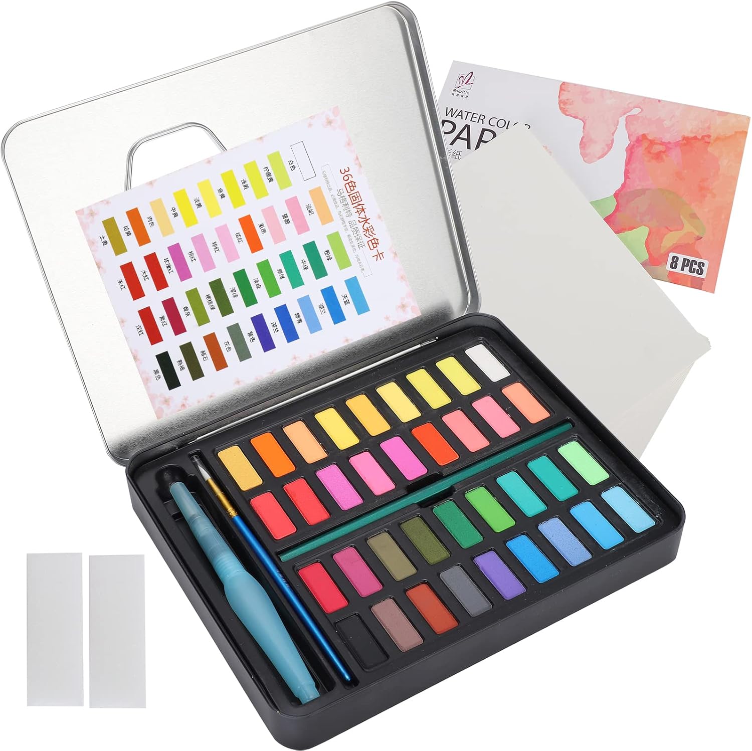 Amazon.com: 36 Colors Watercolour Paint Essential Set Professional ...