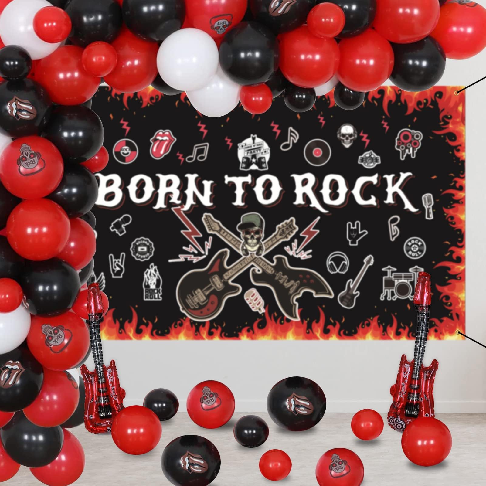 Amazon.com: Zonon 53 Pieces Rock and Roll Theme Party Decorations ...