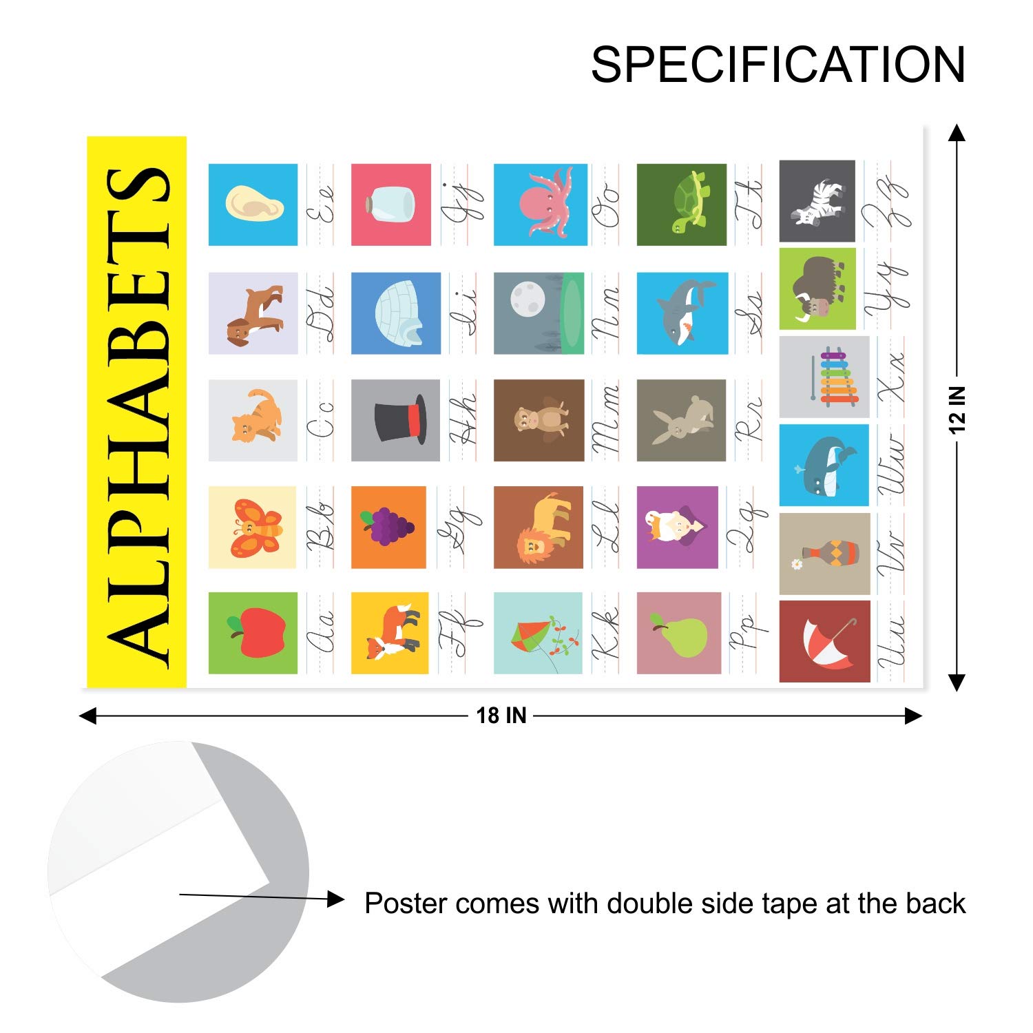 Buy PAPER PLANE DESIGN English Alphabet Chart for Kids Educational ...