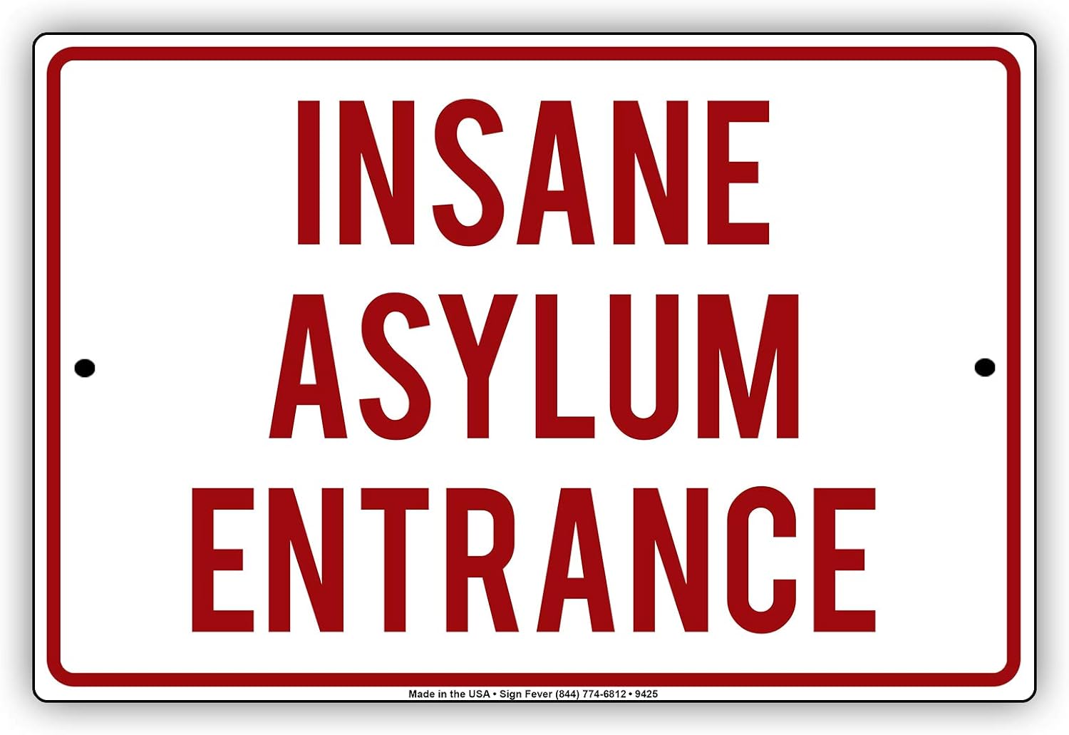 Amazon.com: Insane Asylum Entrance Office Humor Break Room Beware ...