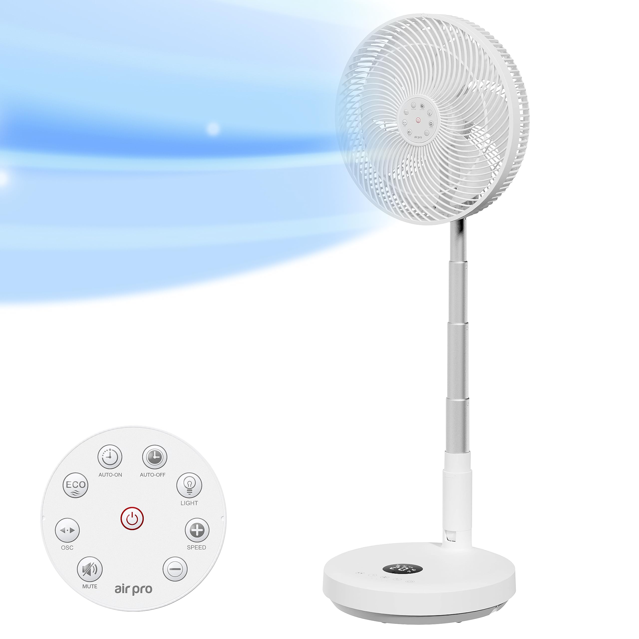 Buy Air Pro 13" Pedestal Fan With Remote Control - Oscillating ...