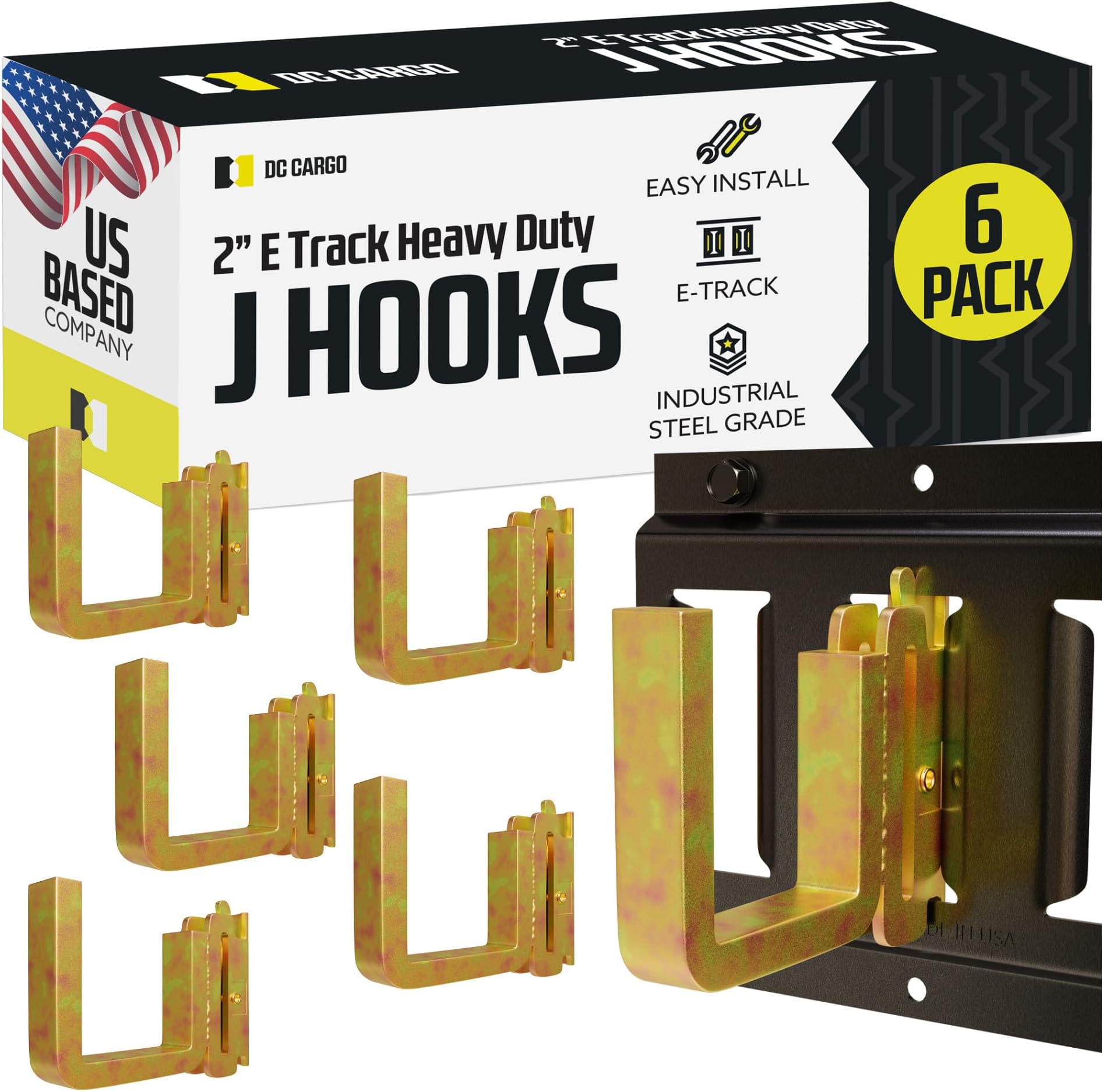 DC Cargo - E Track J Hooks (2" - 6 Pack) - Super Heavy Duty Accessories ...