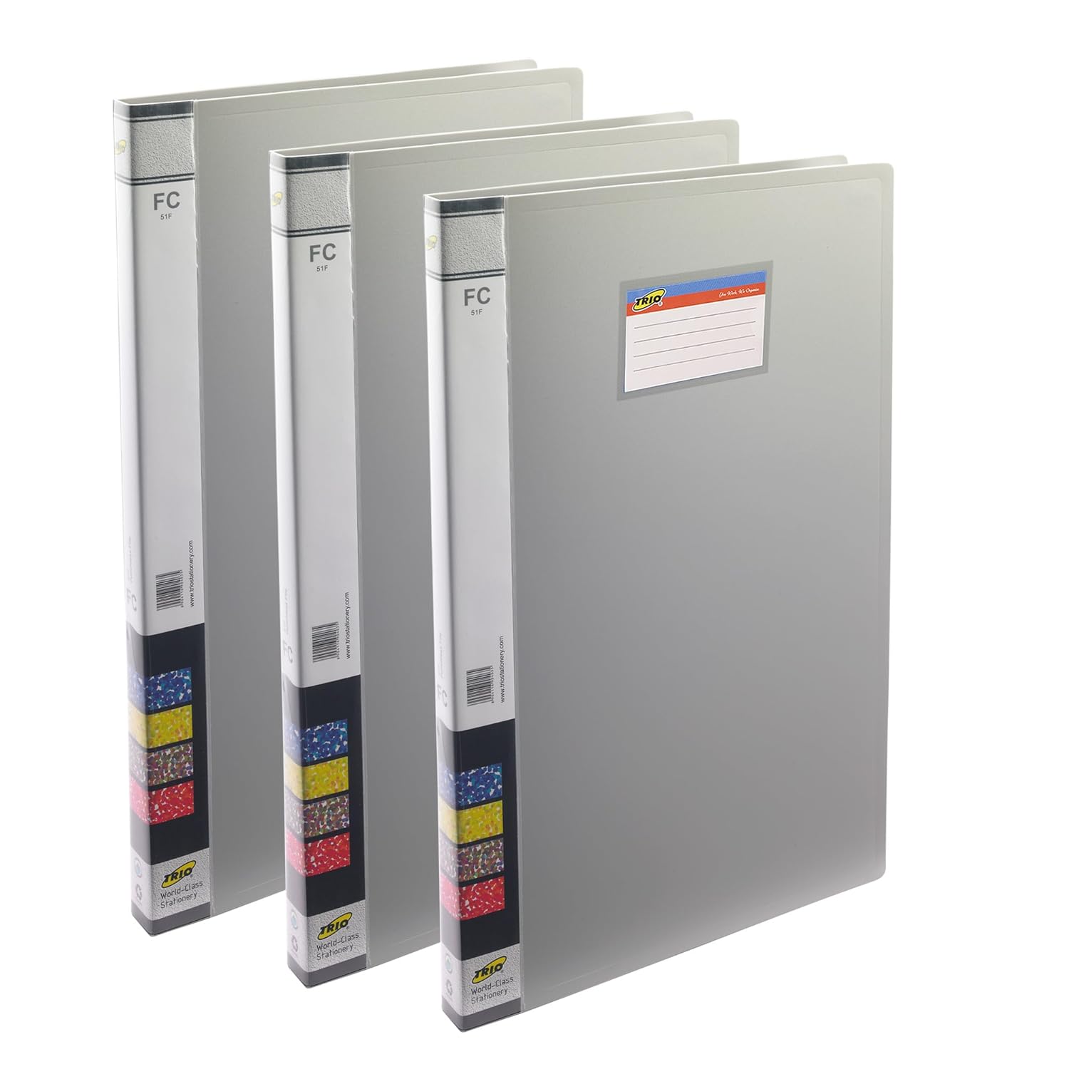 Trio Clip Files - Punchless FC Size Lever Clip -Grey Pack of- 3 ...