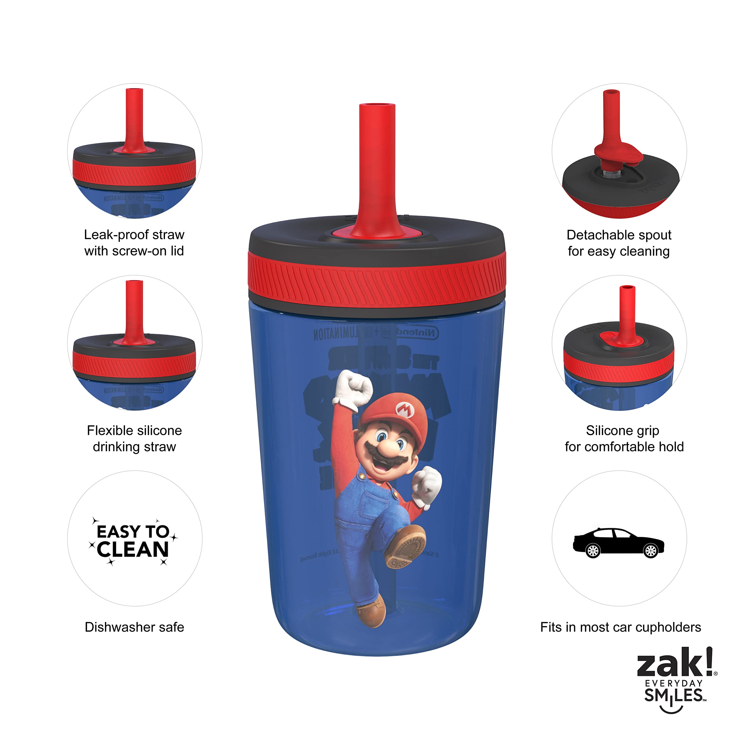 Zak Designs The Super Mario Bros. Movie Kelso Toddler Cups For Travel ...