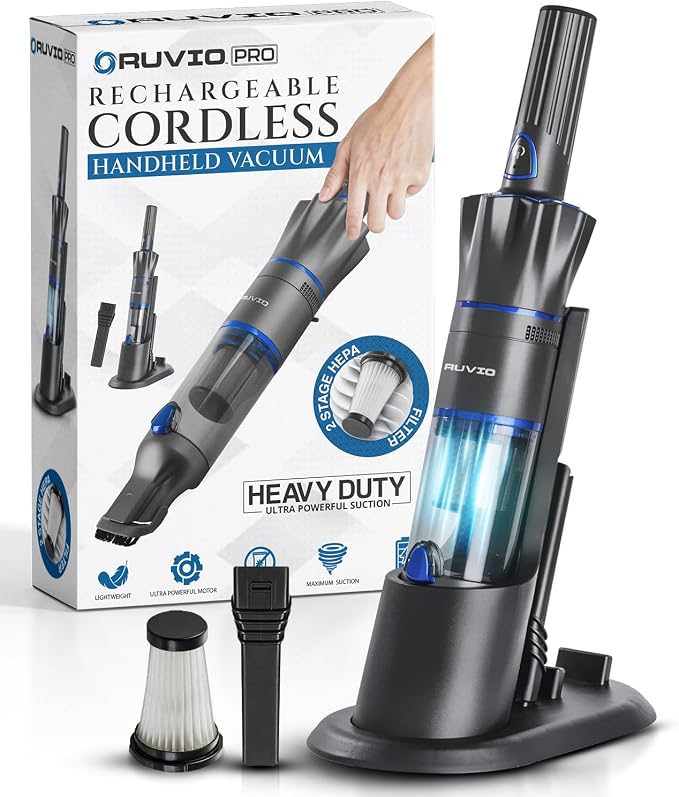 Amazon.com - Ruvio Handheld Vacuum Cordless for Home and Car ...