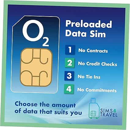 O2 Data Sim Card Preloaded with UNLIMITED 4G/5G Data. Includes 25GB to ...