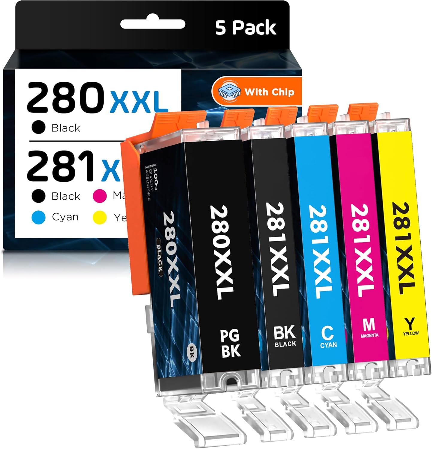 Amazon.com: 280 281 XXL Ink Cartridges Compatible for Canon PGI-280 ...