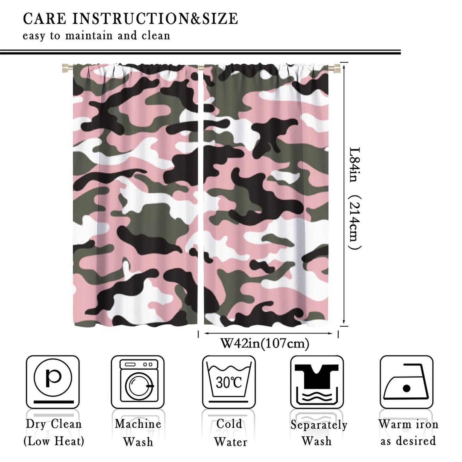 Pink Camo Curtains