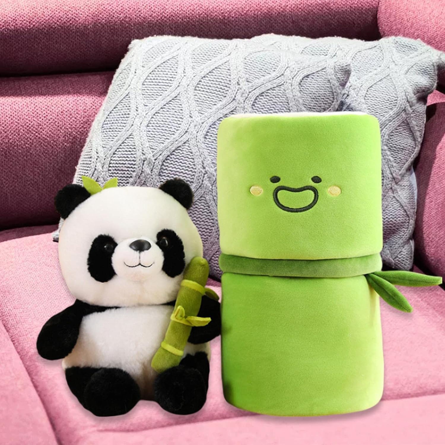 Lovely Bamboo Tube Panda Plush Toy Stuffed Animal Hugging Cartoon Soft Comfortable Panda Animal ...