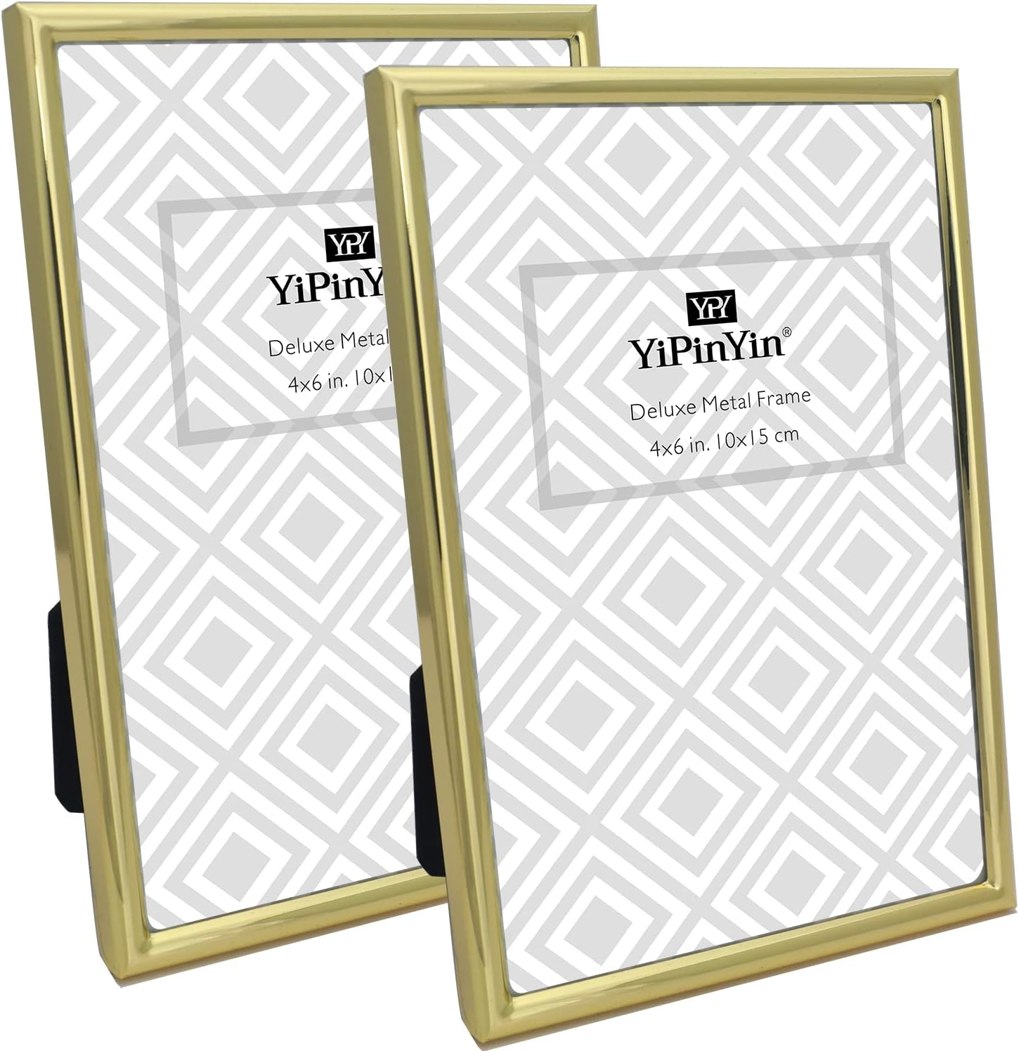Amazon.com - YiPinYin 4x6'' Simply Gold Metal Picture Frame 2pack ...