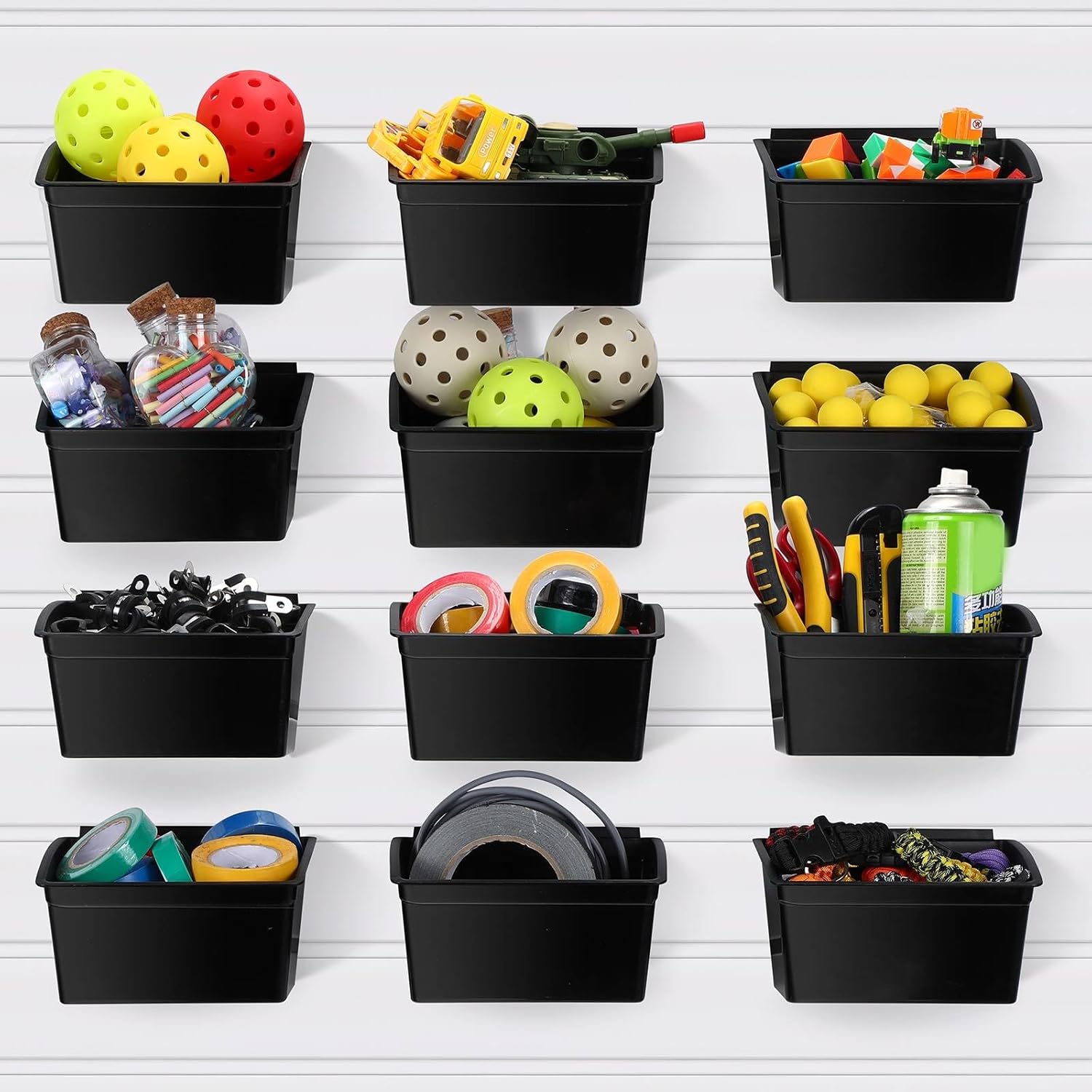 Amazon.com: Unittype 12 Pcs Storage Bin Plastic Slatwall Bins for ...