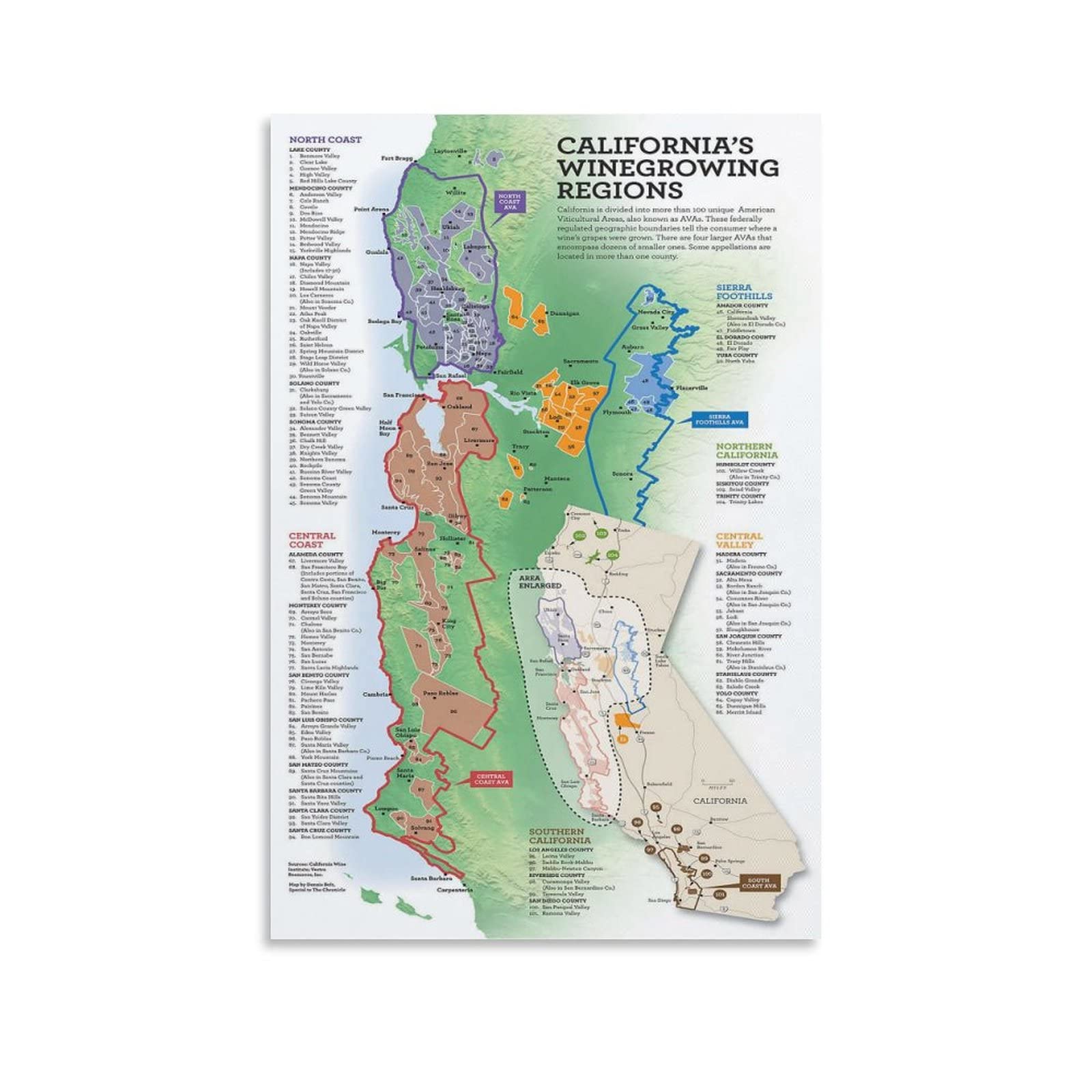 Wine Regions Of California Map Map Of Northern California Wine Regions