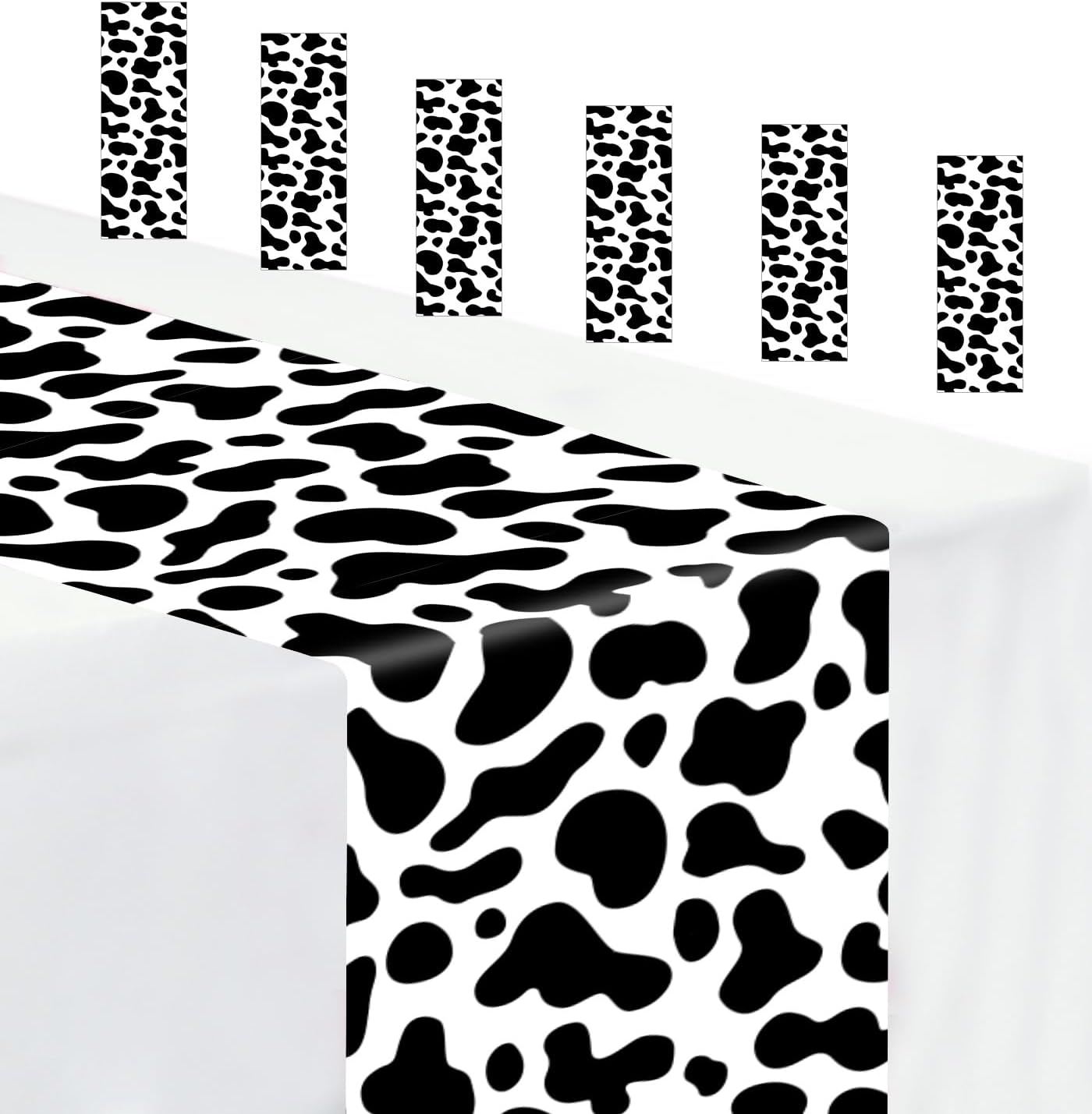 Amazon.com: MUNILAIL 6 PCS Cow Print Table Runner 14 x 108 Plastic ...