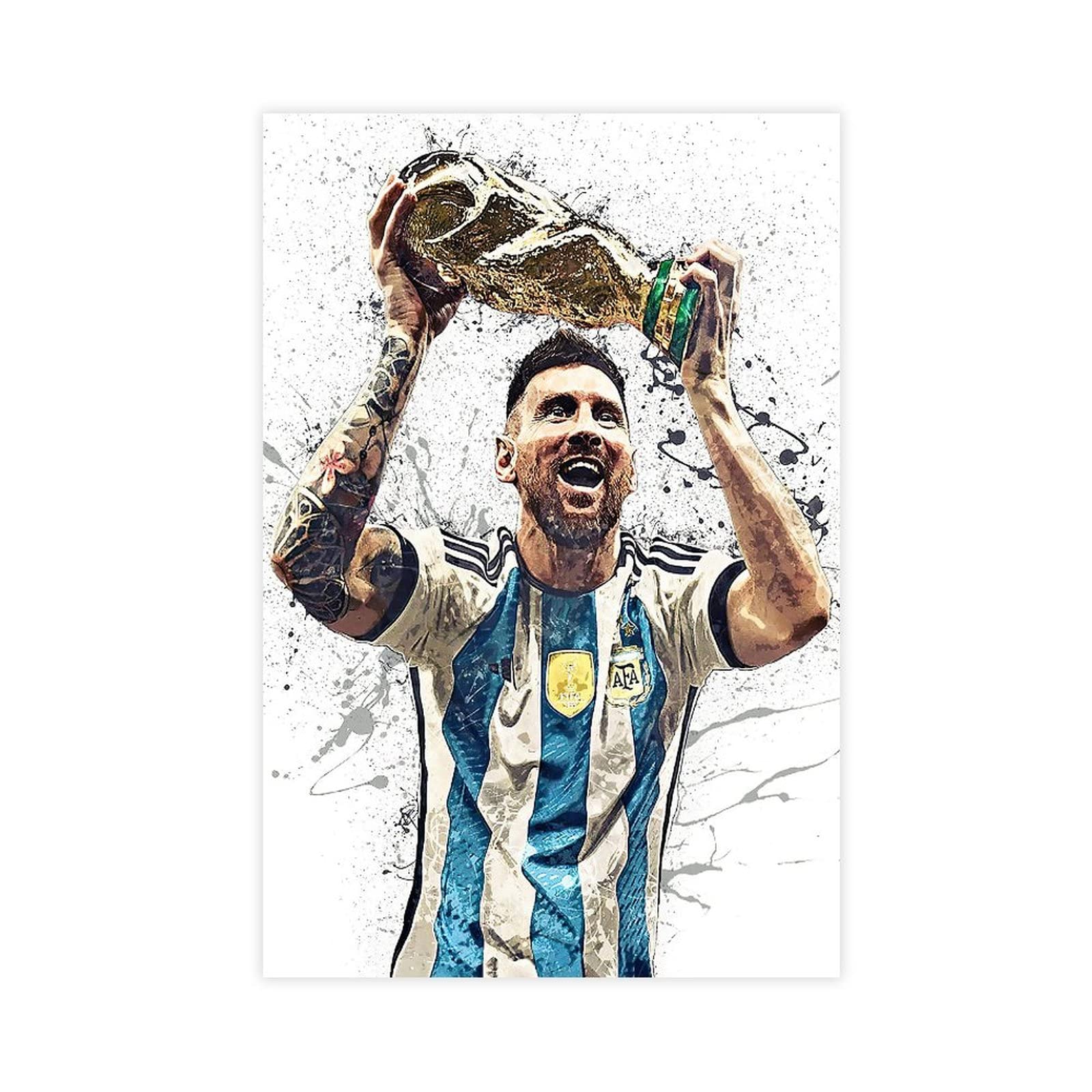 Amazon.com: QEWRT Messi Poster Soccer Picture 1 Canvas Bedroom Wall ...