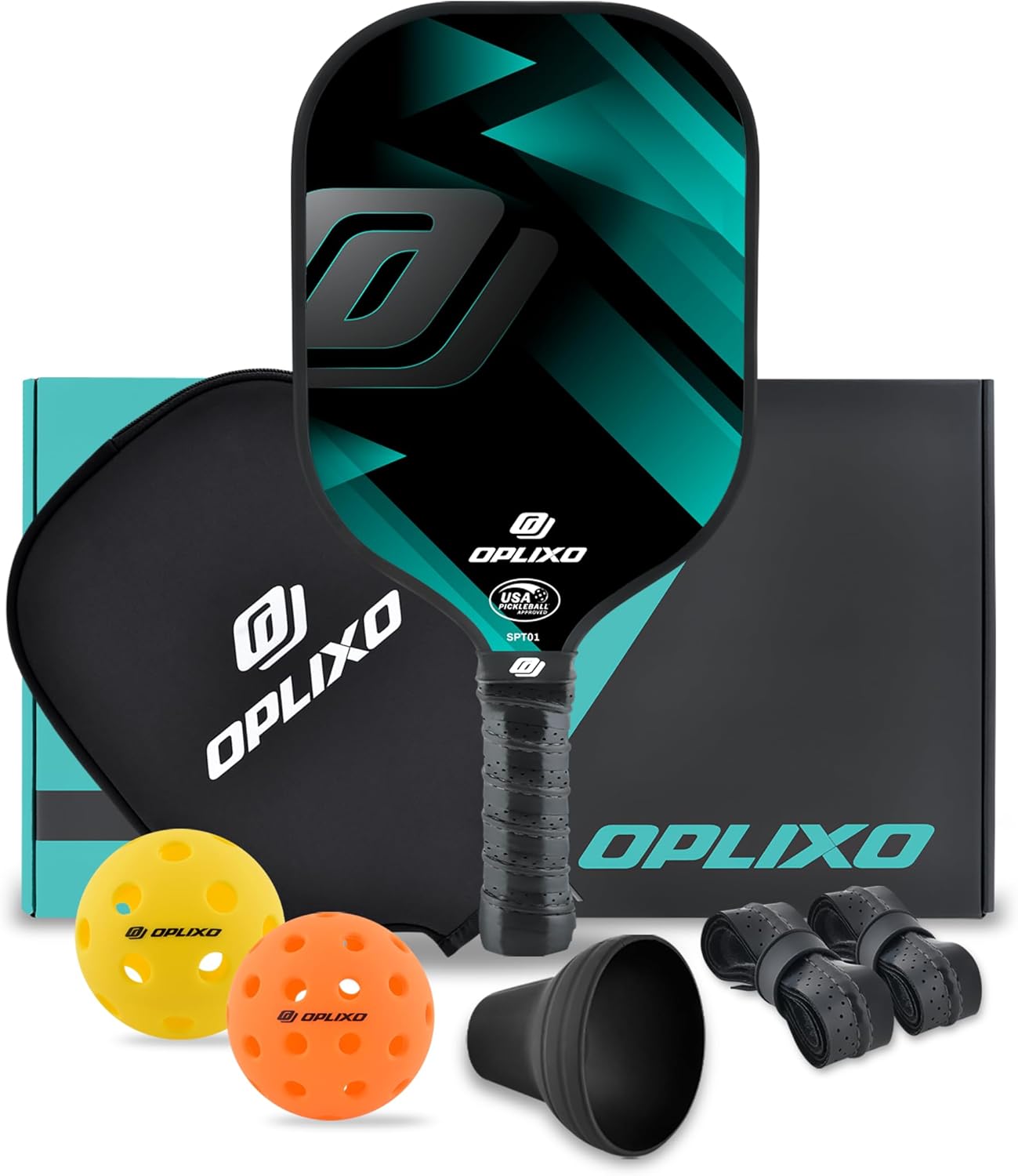 Amazon.com : Pickleball Paddle Set Green Lines with Edge Guard ...