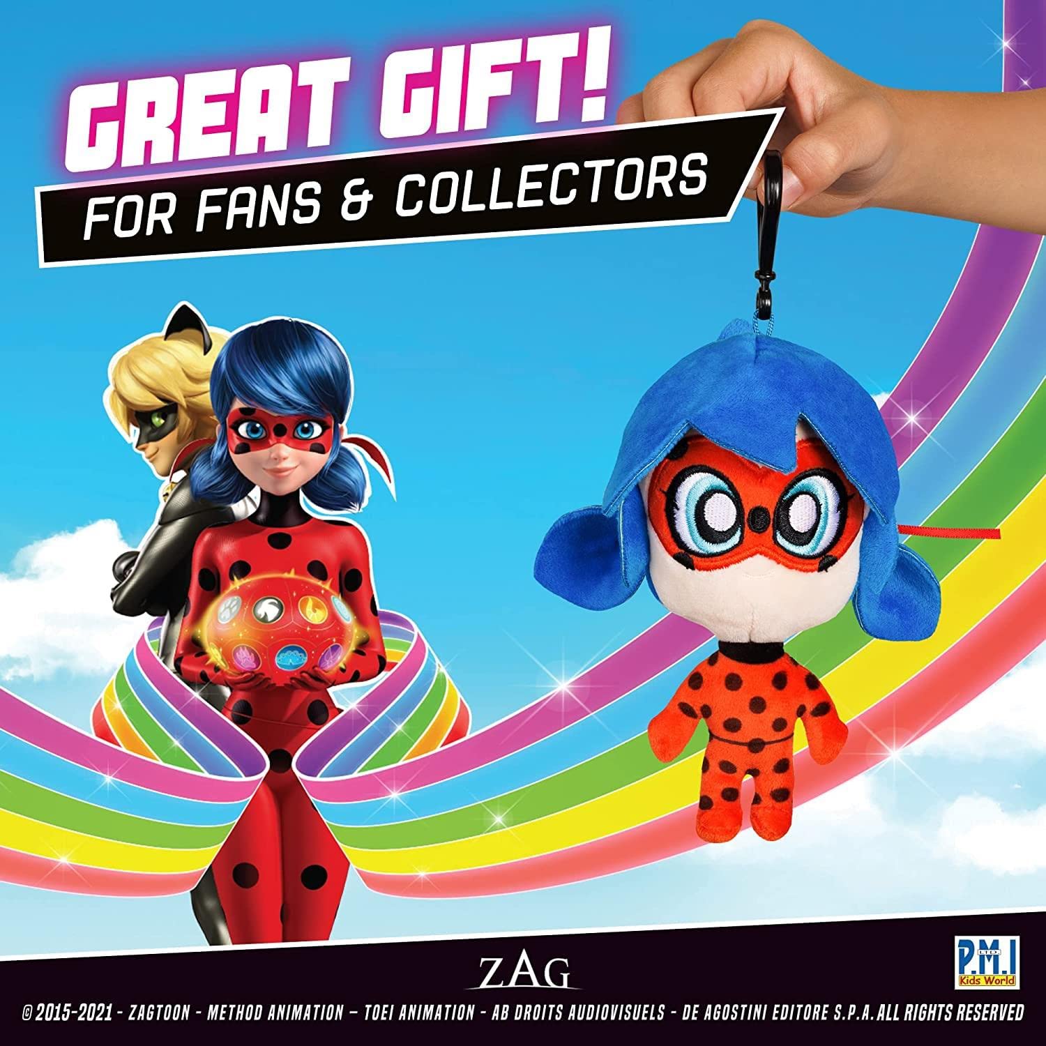Snapklik.com : PMI Miraculous Ladybug 5" Plush Clip-on Toys