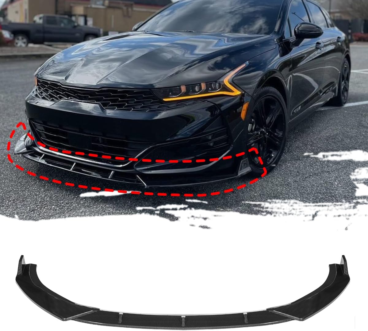 Amazon.com: HHENGYISOUL Front Bumper Lip Fit for Kia K5 GT-Line 2020 ...
