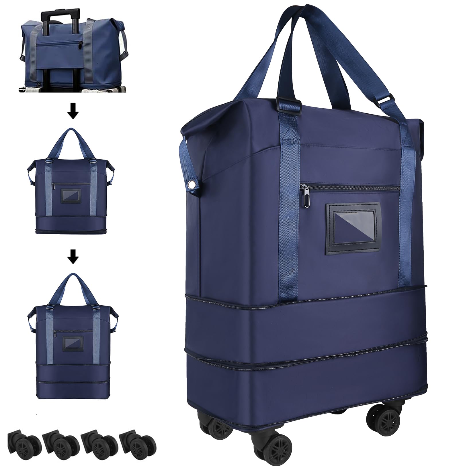Amazon.com | Expandable Foldable Duffel Bag Suitcase with Detachable ...