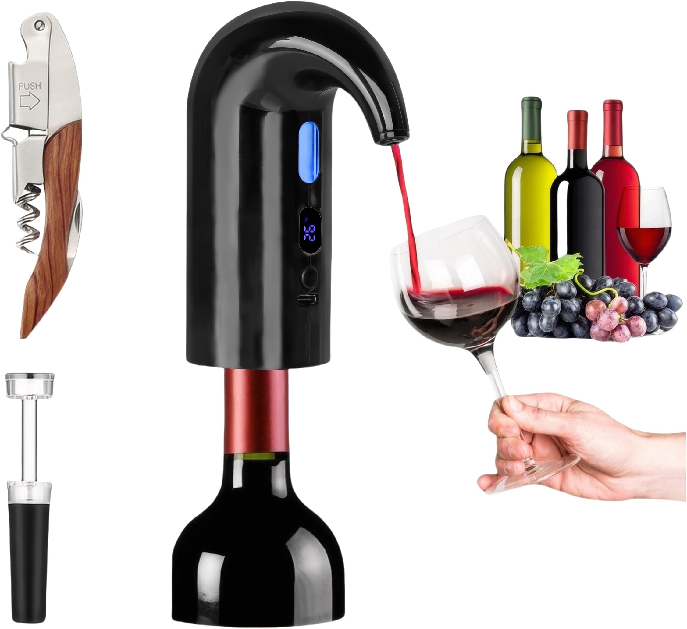Amazon.com: Electric Wine Aerator, Wine Decanter Pump Dispenser Gifts ...