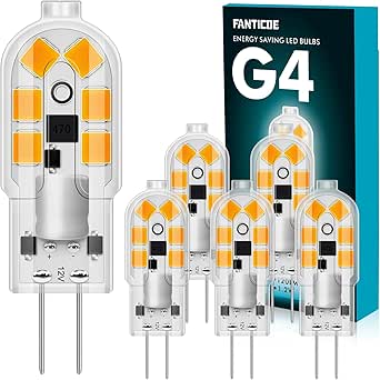 FANTICDE G4 LED Bulbs Cold White 6000K,1.2W AC/DC 12V Replacement 10W ...