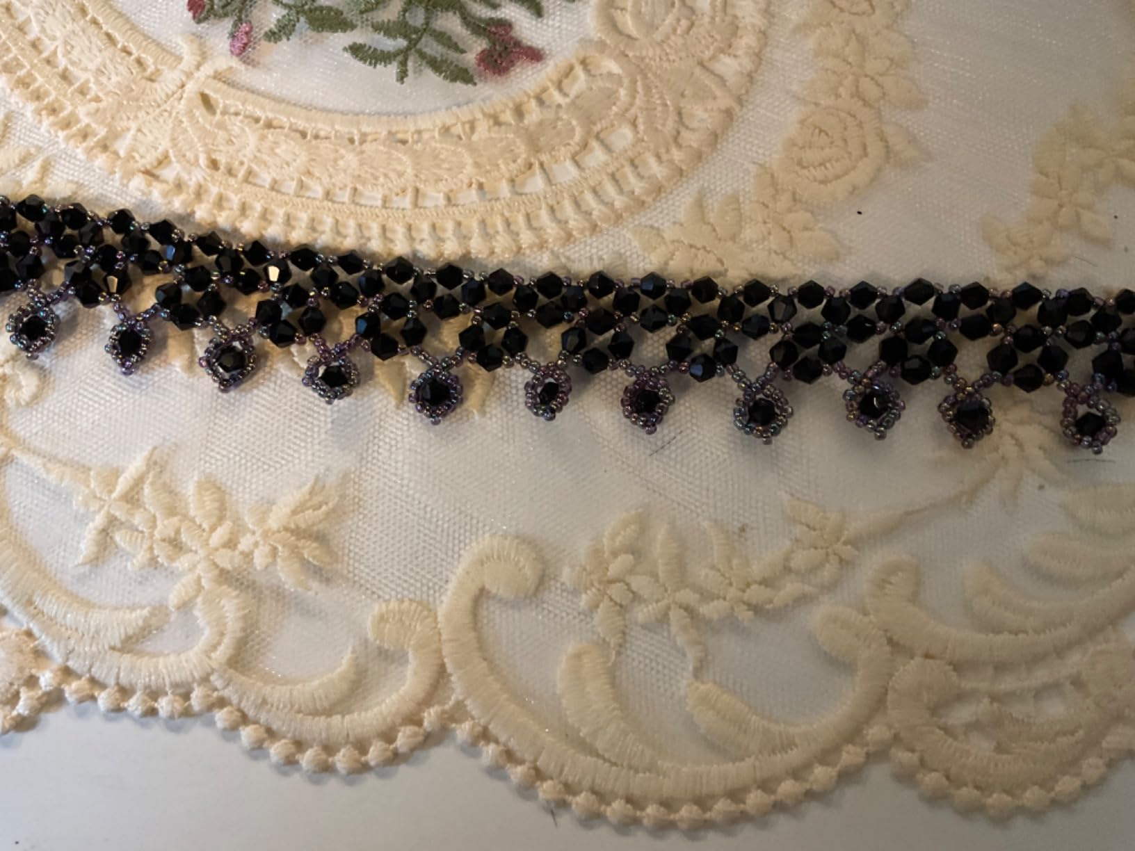 Amazon.com: Obsa Smart Women's Bib Necklaces Choker Collar Black Beaded ...