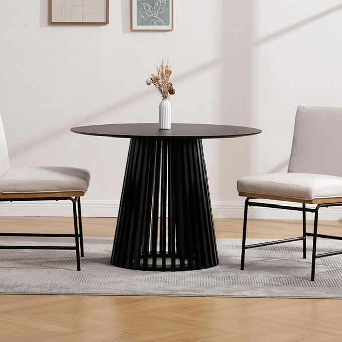 Amazon.com - LukeAlon Solid Wood Round Dining Table, Mid Century Modern ...