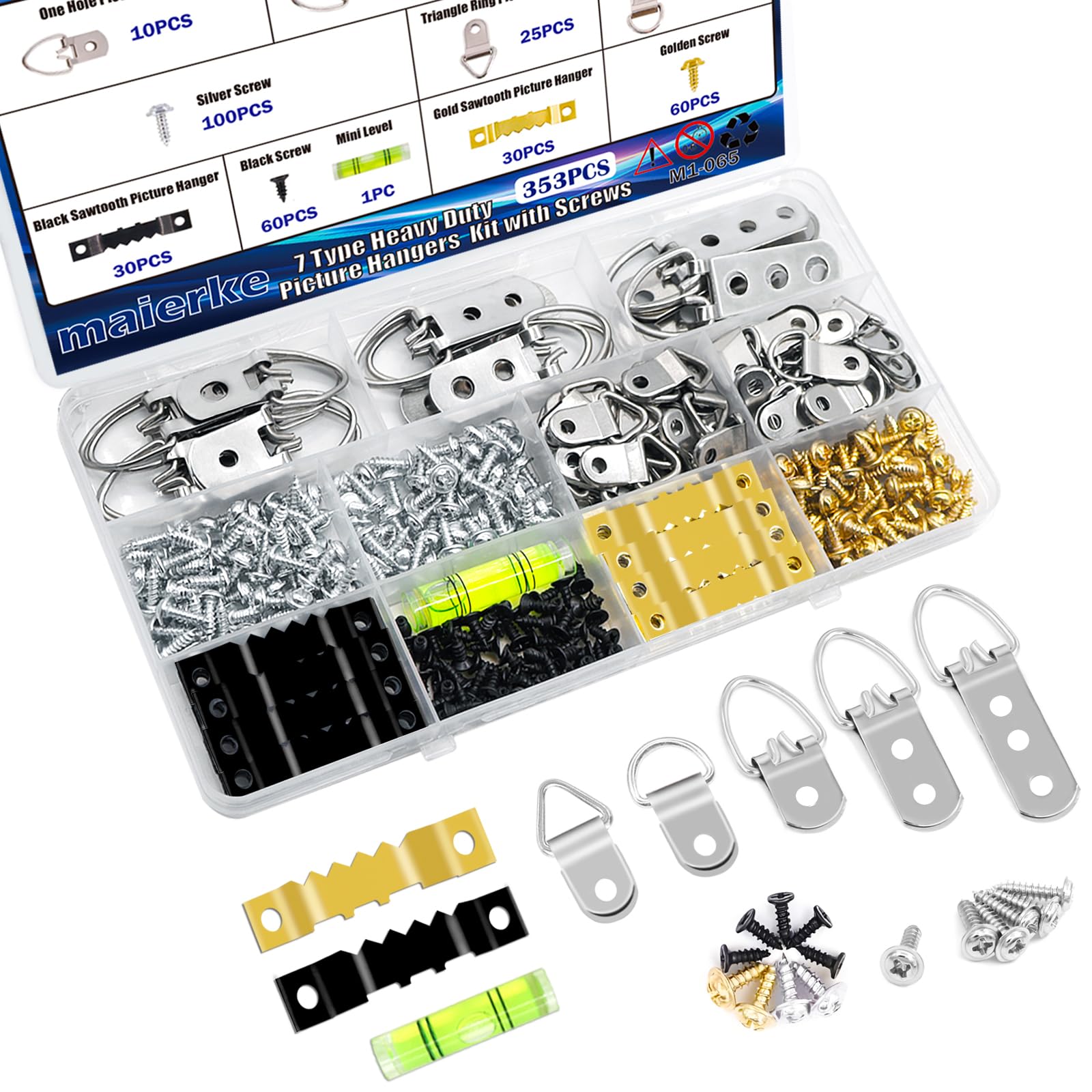 maierke 353PCS Picture Hanging Kit,Picture Hangers Heavy Duty Picture ...