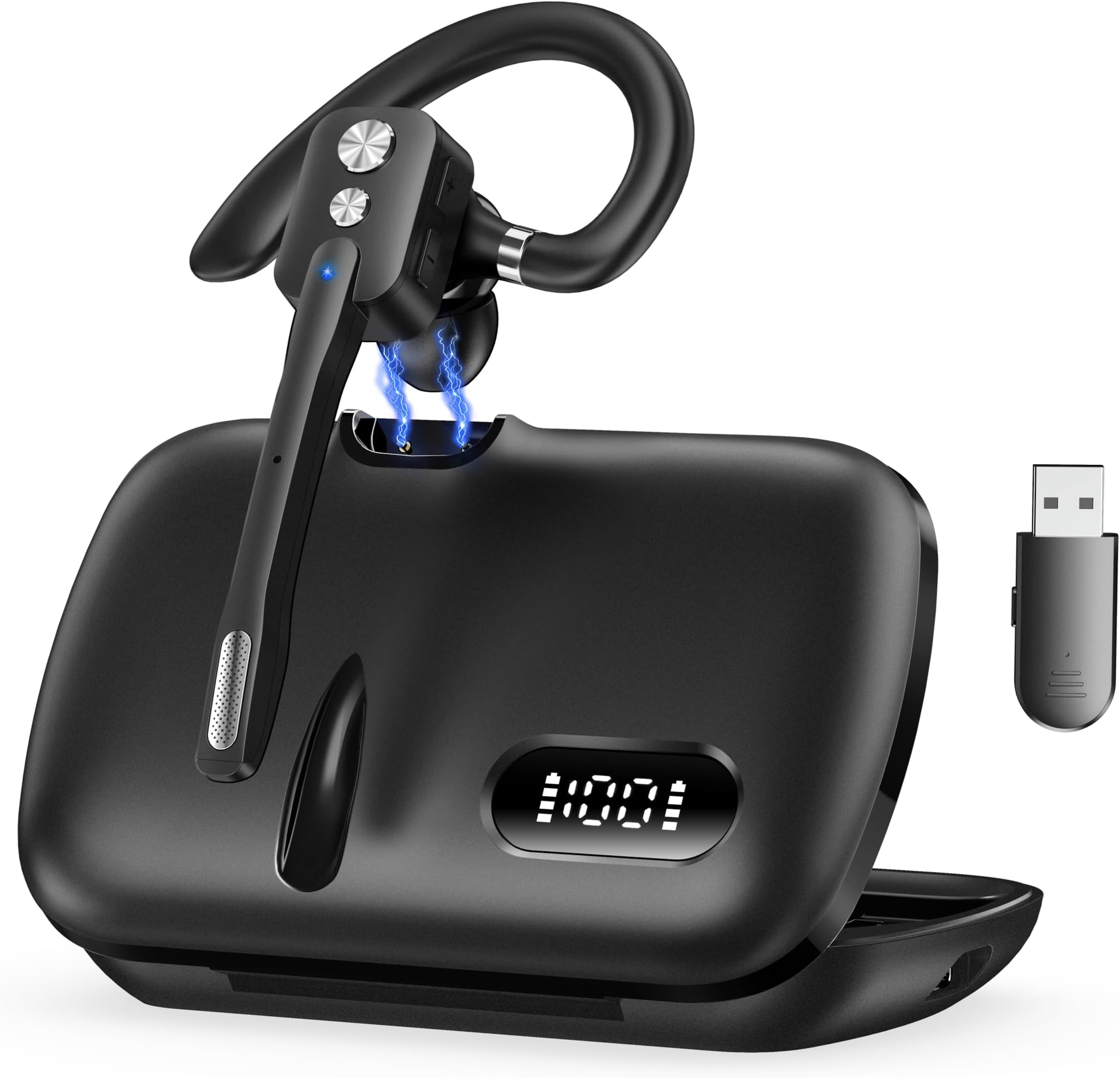 Amazon.com: EKVANBEL Bluetooth Headset V5.3, Wireless Earpiece with ...