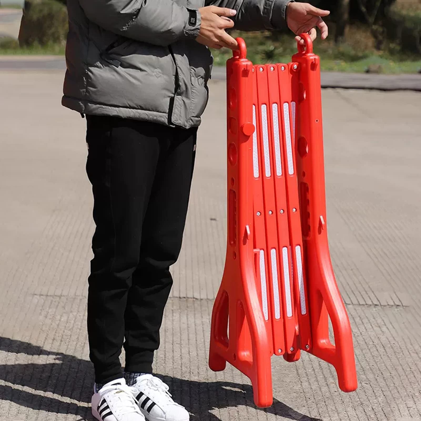 Flexible Retractable Barricade Fence, Portable Outdoor Safety Barrier ...