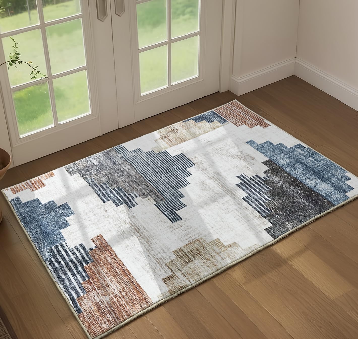 Amazon.com: Area Rug,Abstract Color Blocks Entryway Rug,Rugs for ...