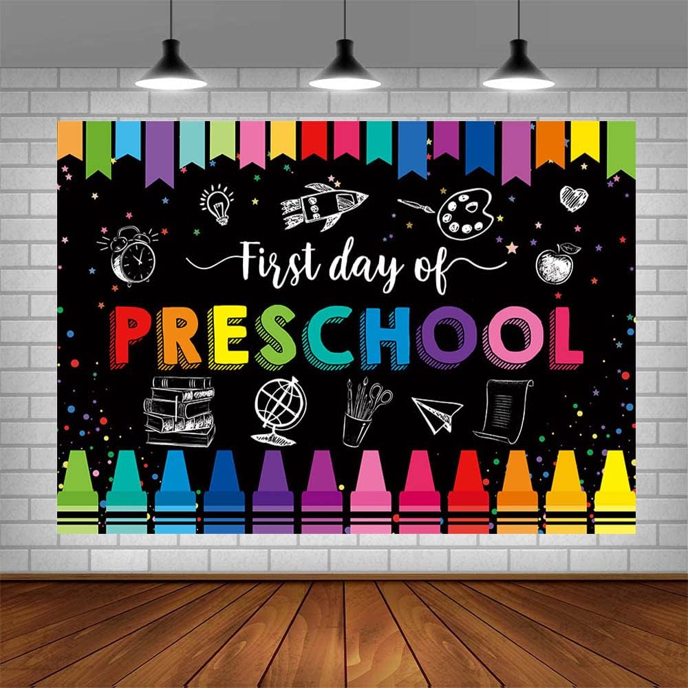 Amazon.com : AIBIIN 7x5ft Kids First Day of Preschool Backdrop Welcome ...