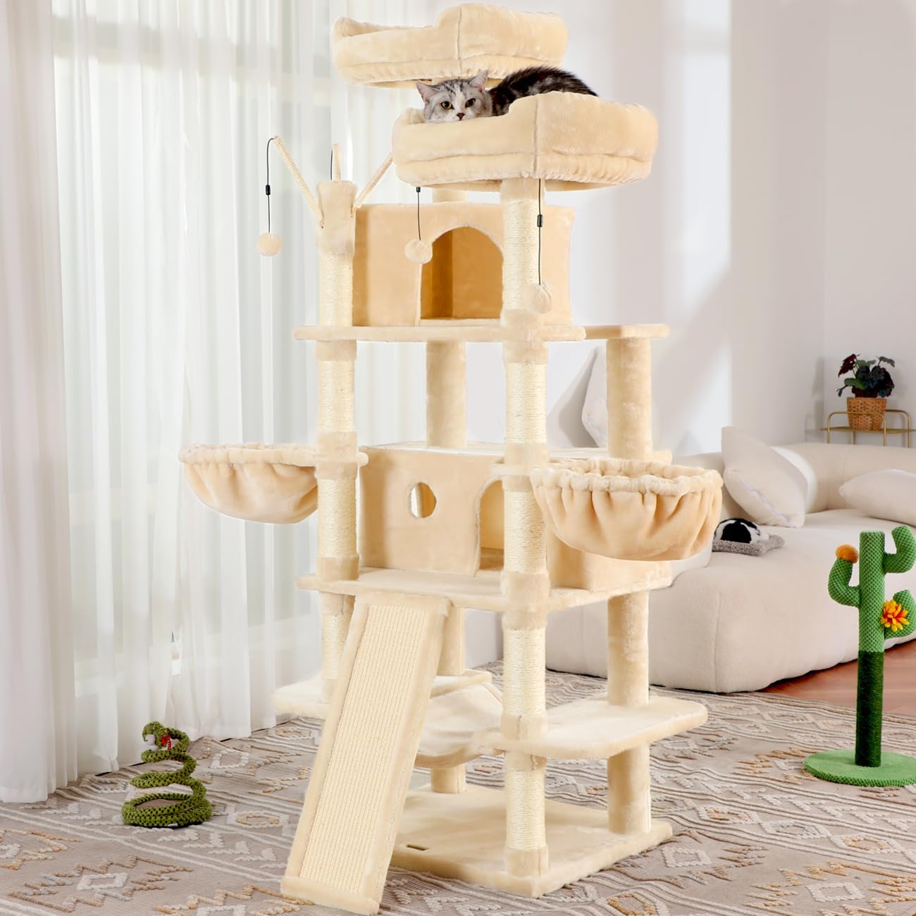 Amazon.com : KZLAA Large Cat Tree 69" Tall Sturdy Cat Tower Multi Level ...
