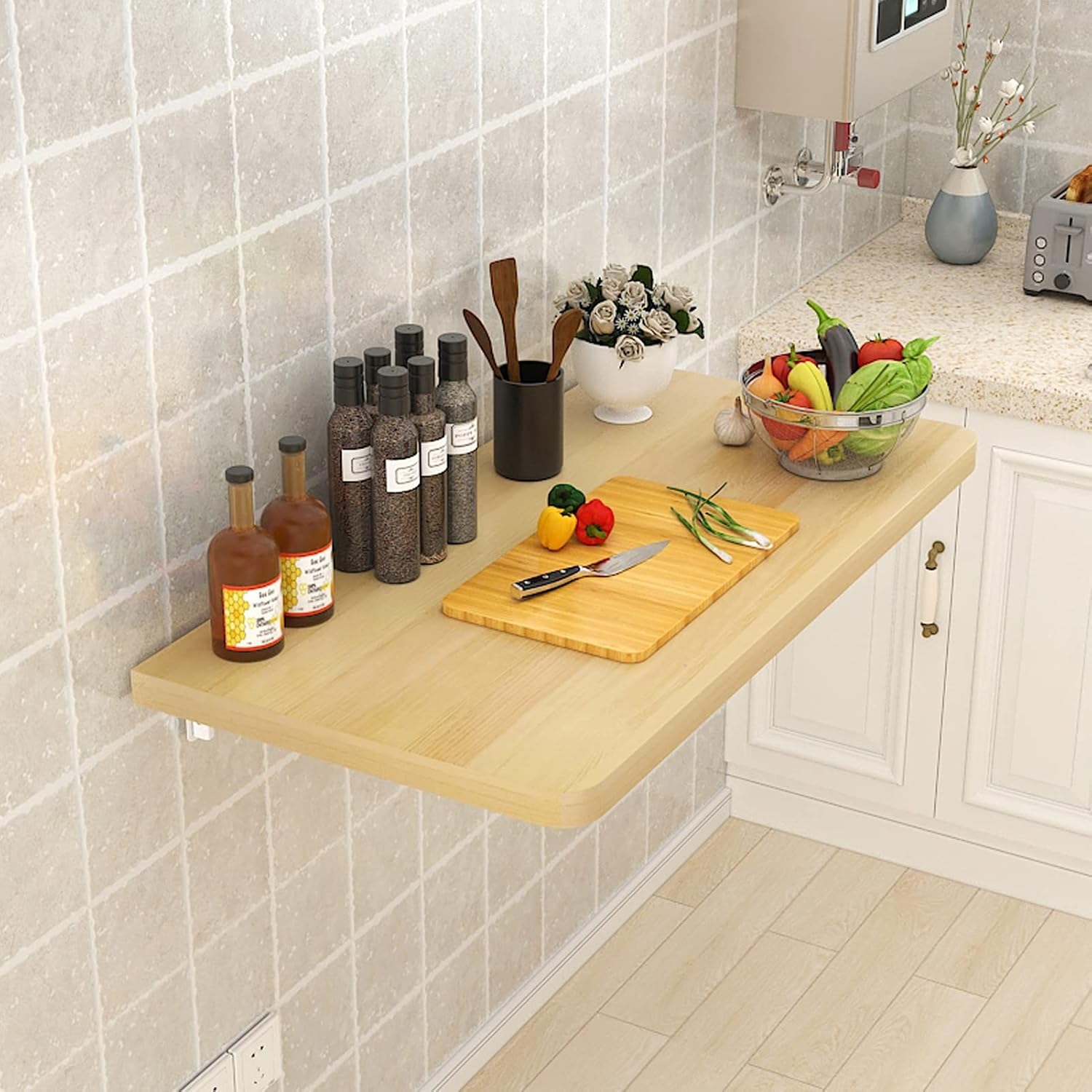 Amazon.com: Wall-Mounted Folding Wall Table for Kitchen, Breakfast Bar ...