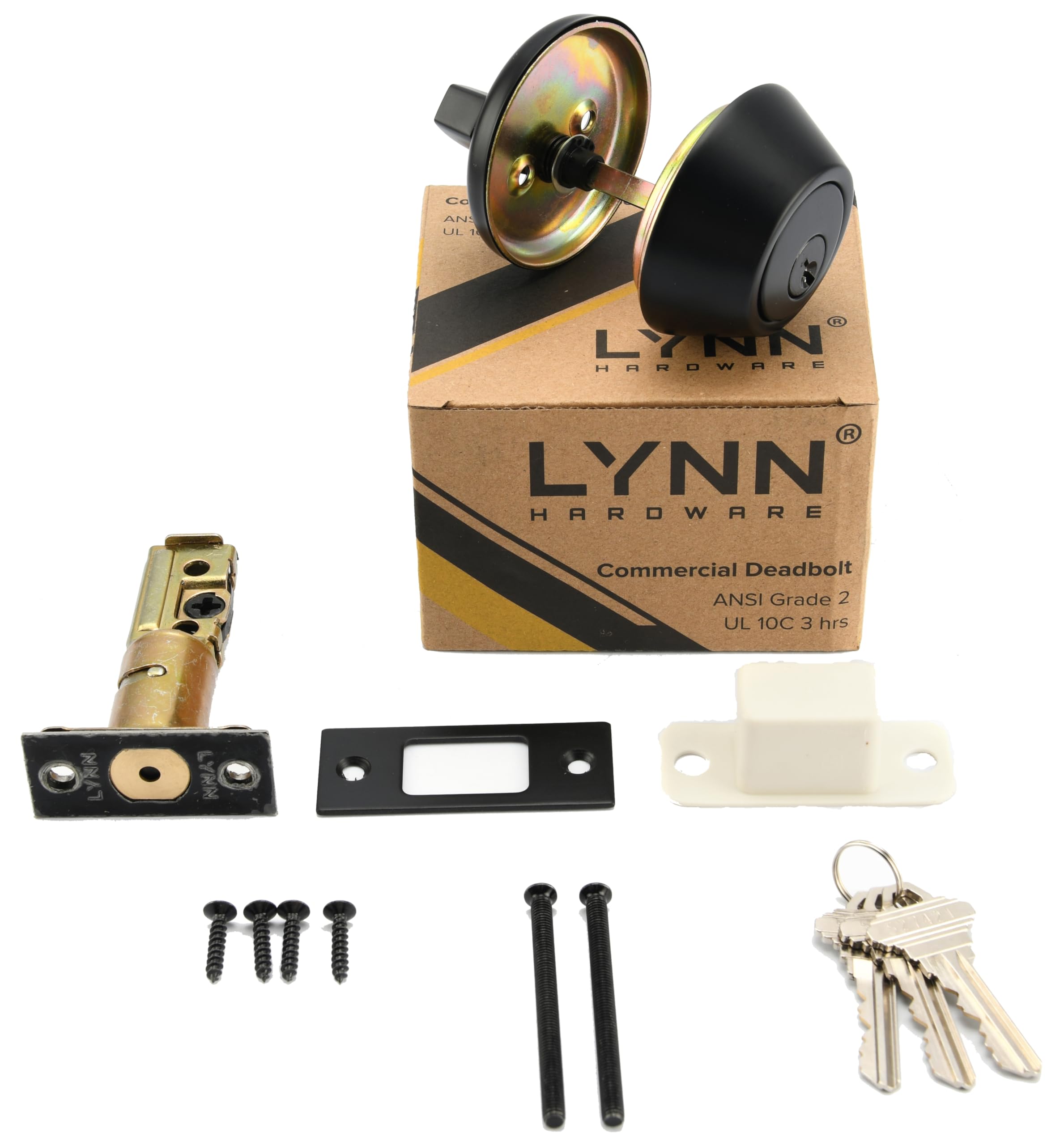 Chrome Fire LYNN HARDWARE Heavy Duty Designer Commercial Deadbolt ...