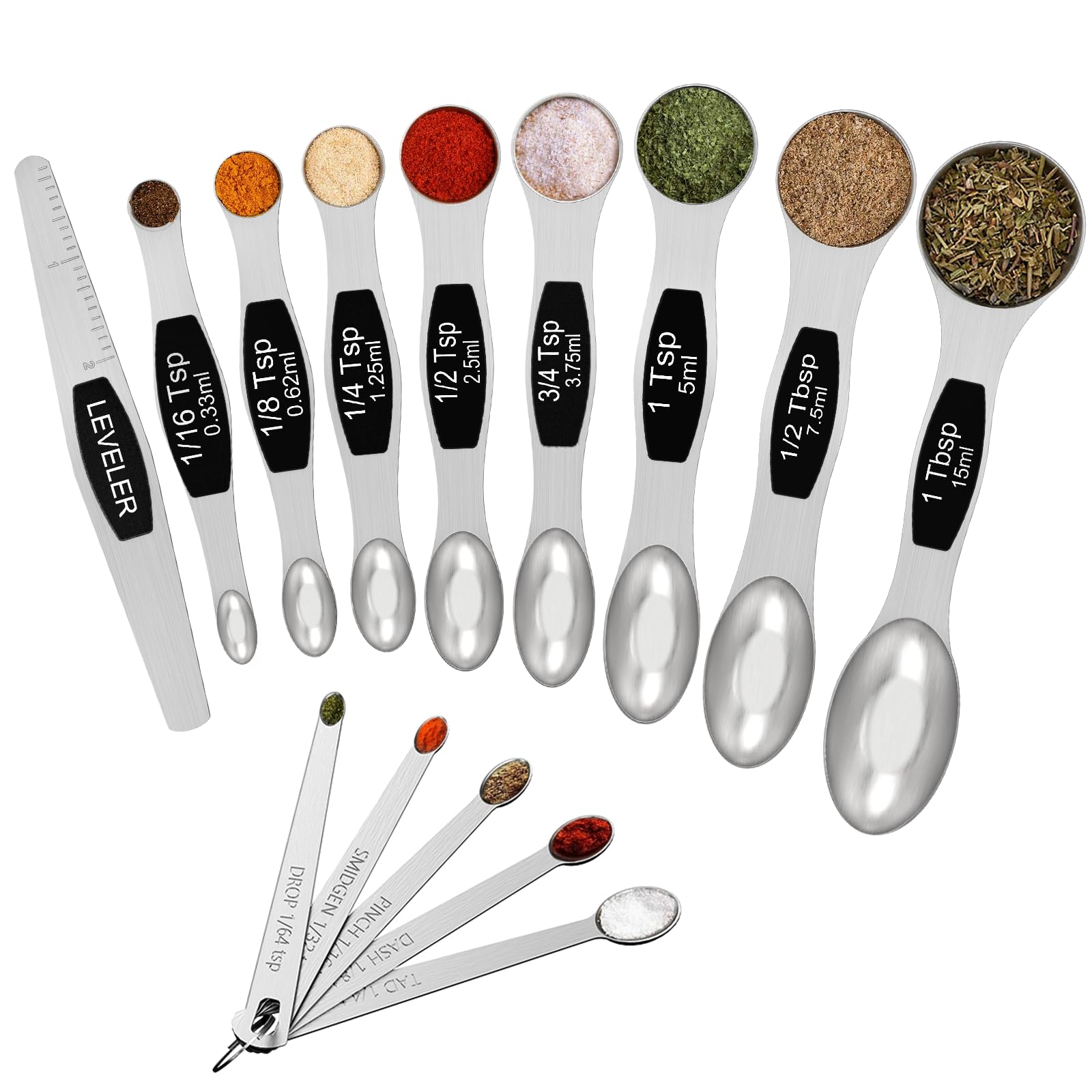 Snapklik.com : Wildone 14 Pack Stainless Steel Measuring Spoons Set ...