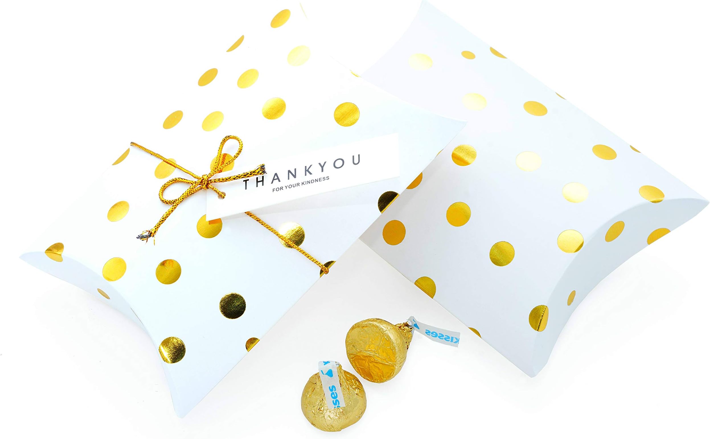 Amazon.com: Gold Birthday Party Favors Boxes - Gold Dots Candy Thank ...